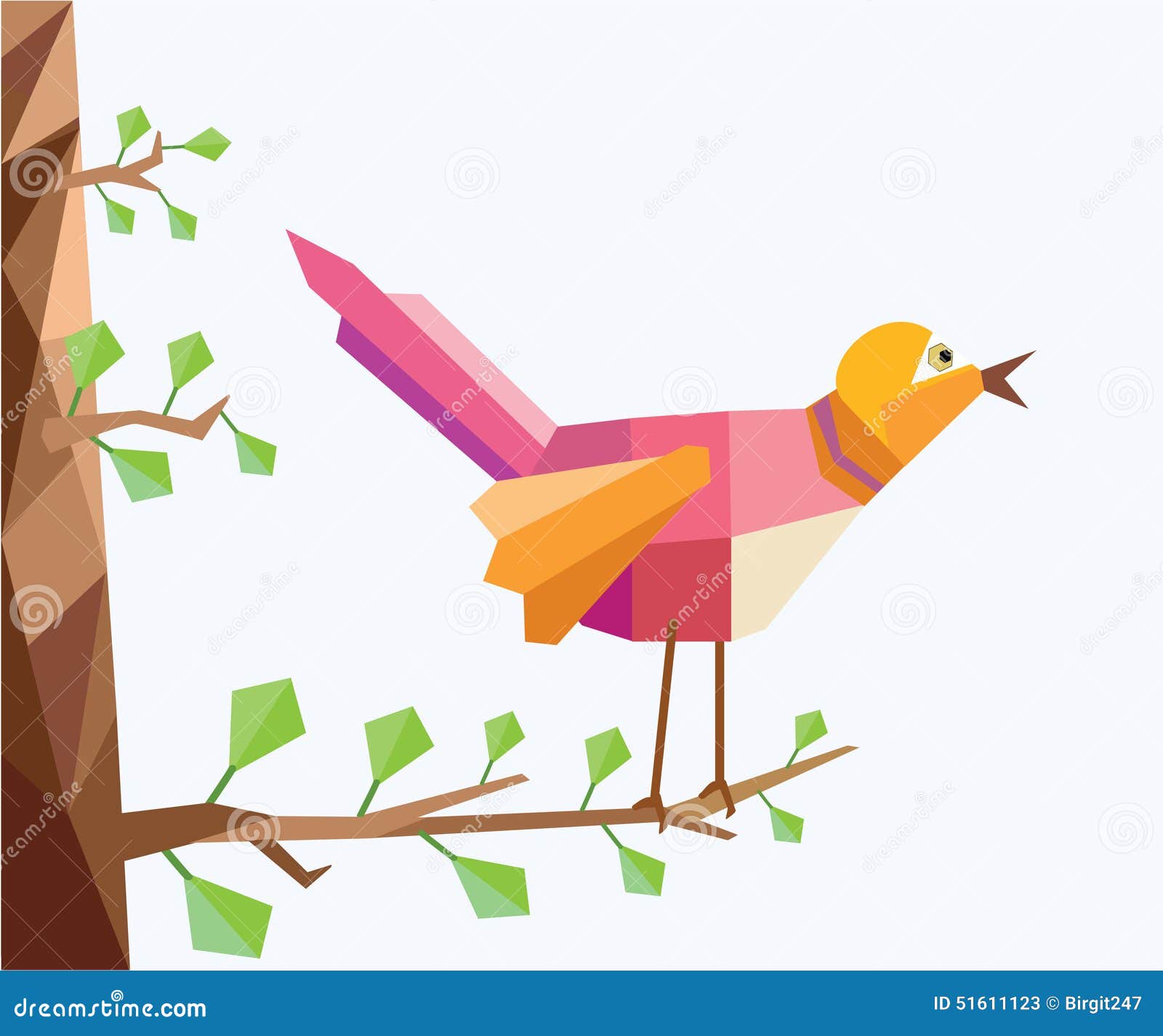 Low Poly Bird stock vector. Illustration of summer, polygon - 51611123