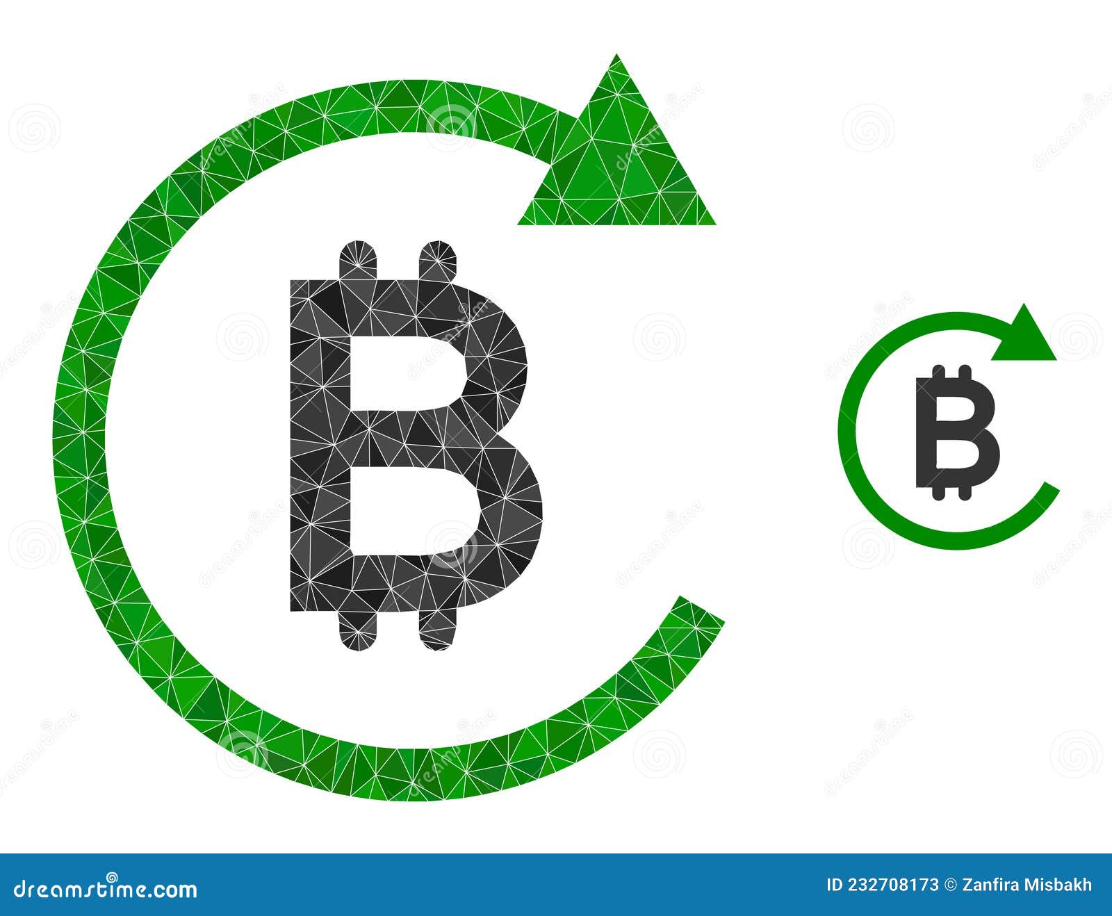 Vector Lowpoly Bitcoin Repay Icon Stock Vector - Illustration of mesh ...