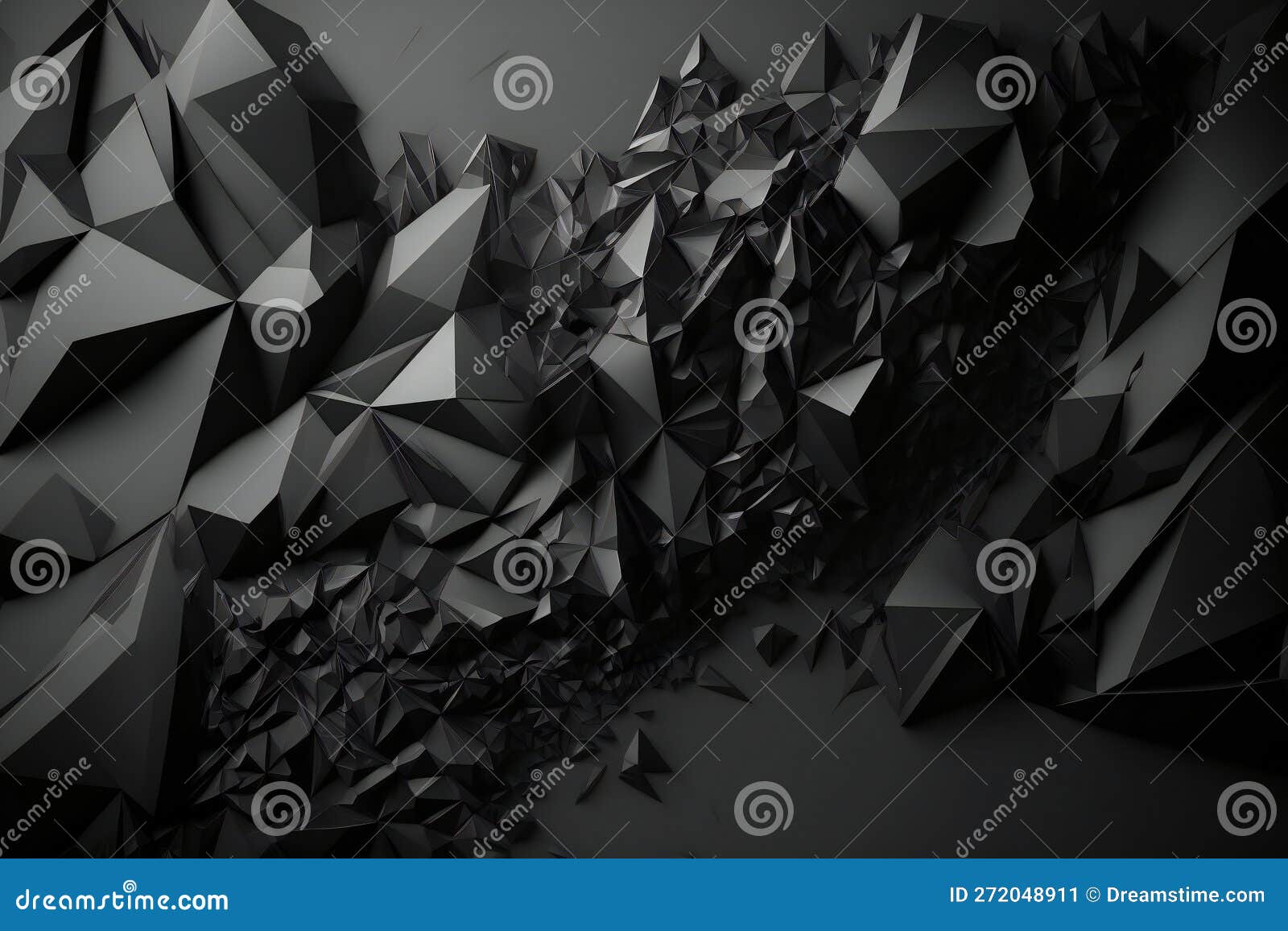 Low Poly Black Backround, Creative Digital Illustration, Abstract ...