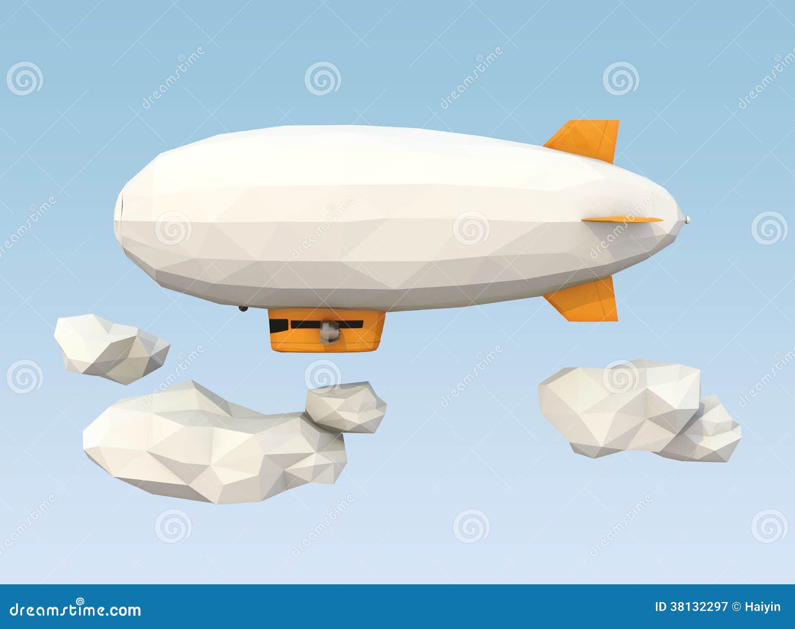 Low Poly Blimp On Metallic Texture Background Royalty-Free Stock Image ...