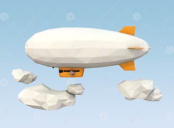Low Poly Blimp Flying in the Sky Stock Illustration - Illustration of ...