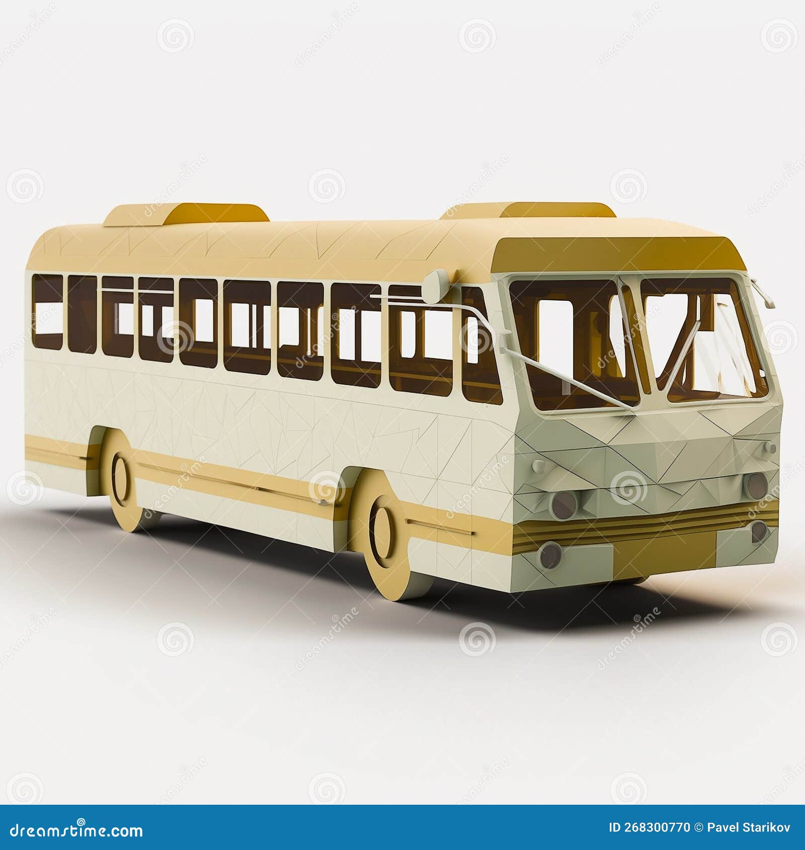 A low-poly bus model stock illustration. Illustration of orange - 268300770