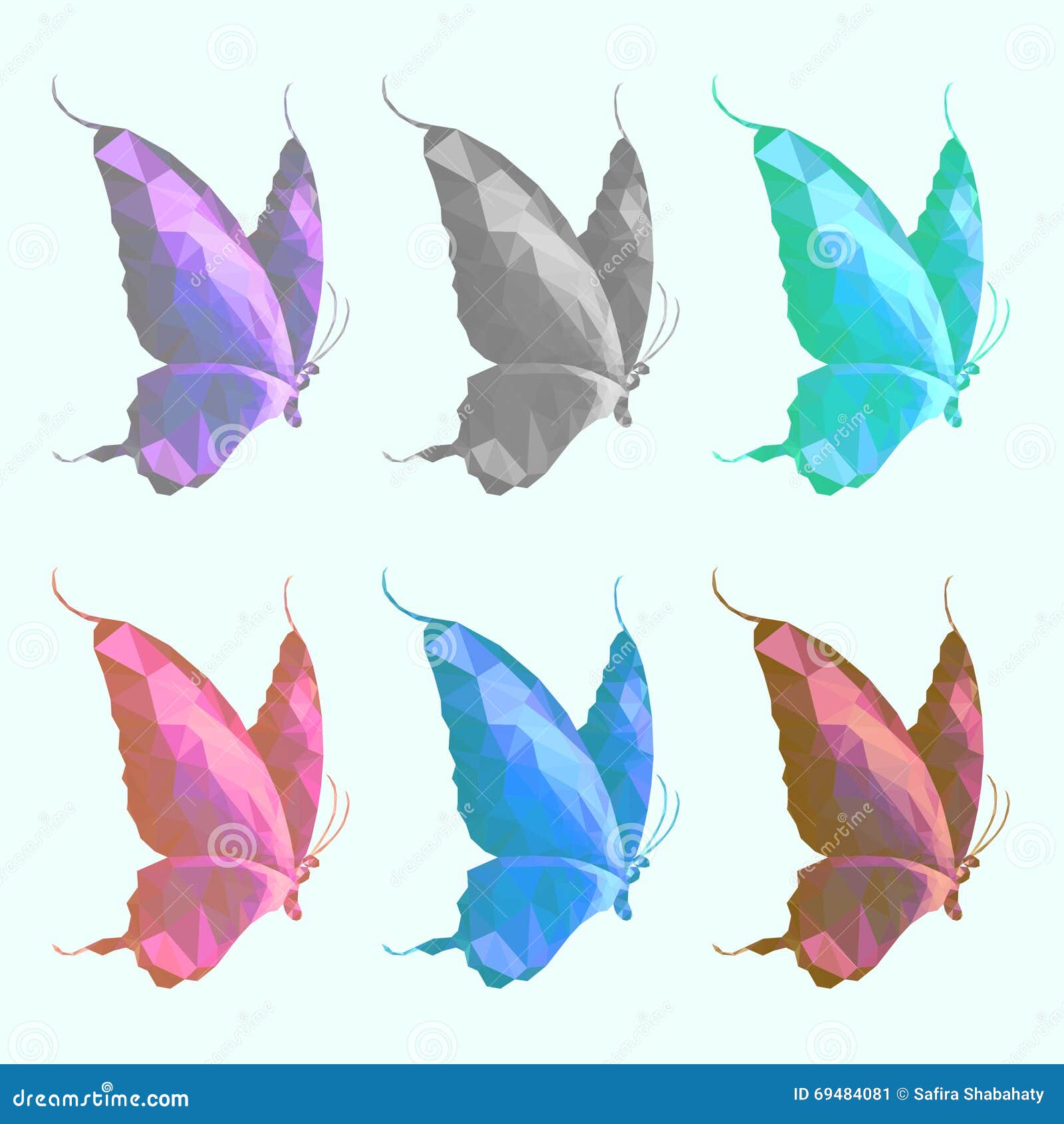 Low Poly Butterfly stock vector. Illustration of summer - 69484081