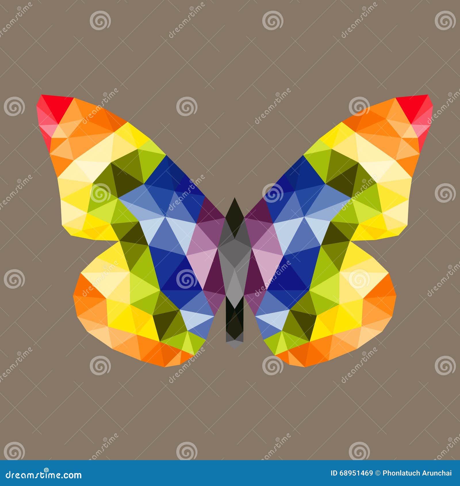 Low Poly Butterfly Silhouette. Vector Illustration | CartoonDealer.com ...