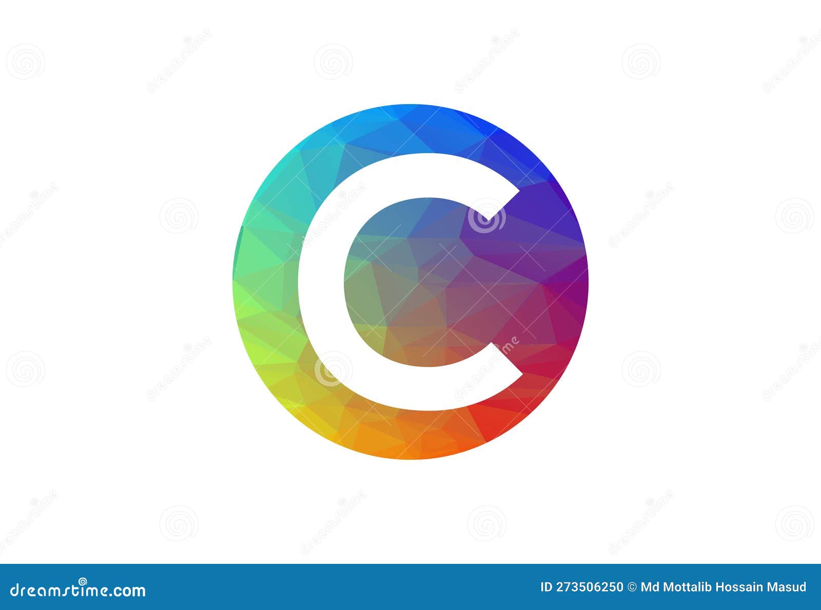 Low Poly and C Letter Logo Design, Vector Illustration Stock ...