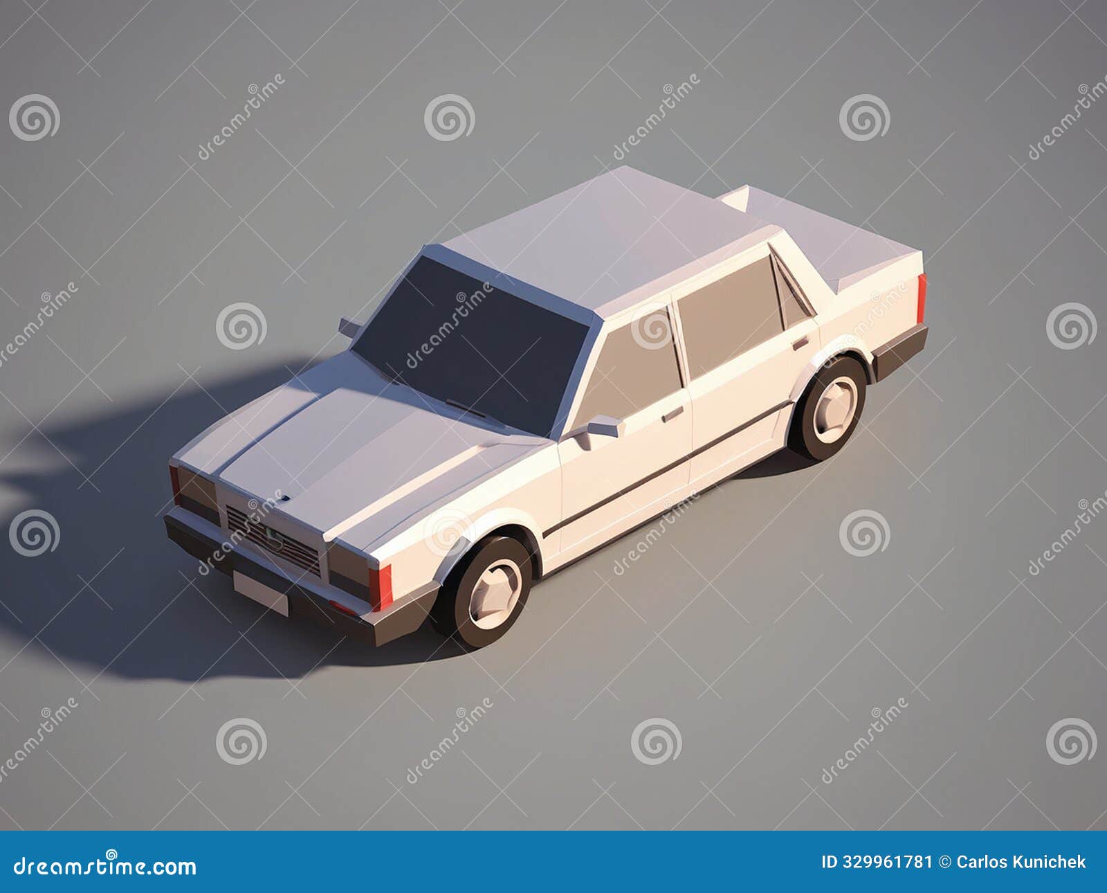Low Poly Car 3d Render - Generated by Ai Stock Illustration ...