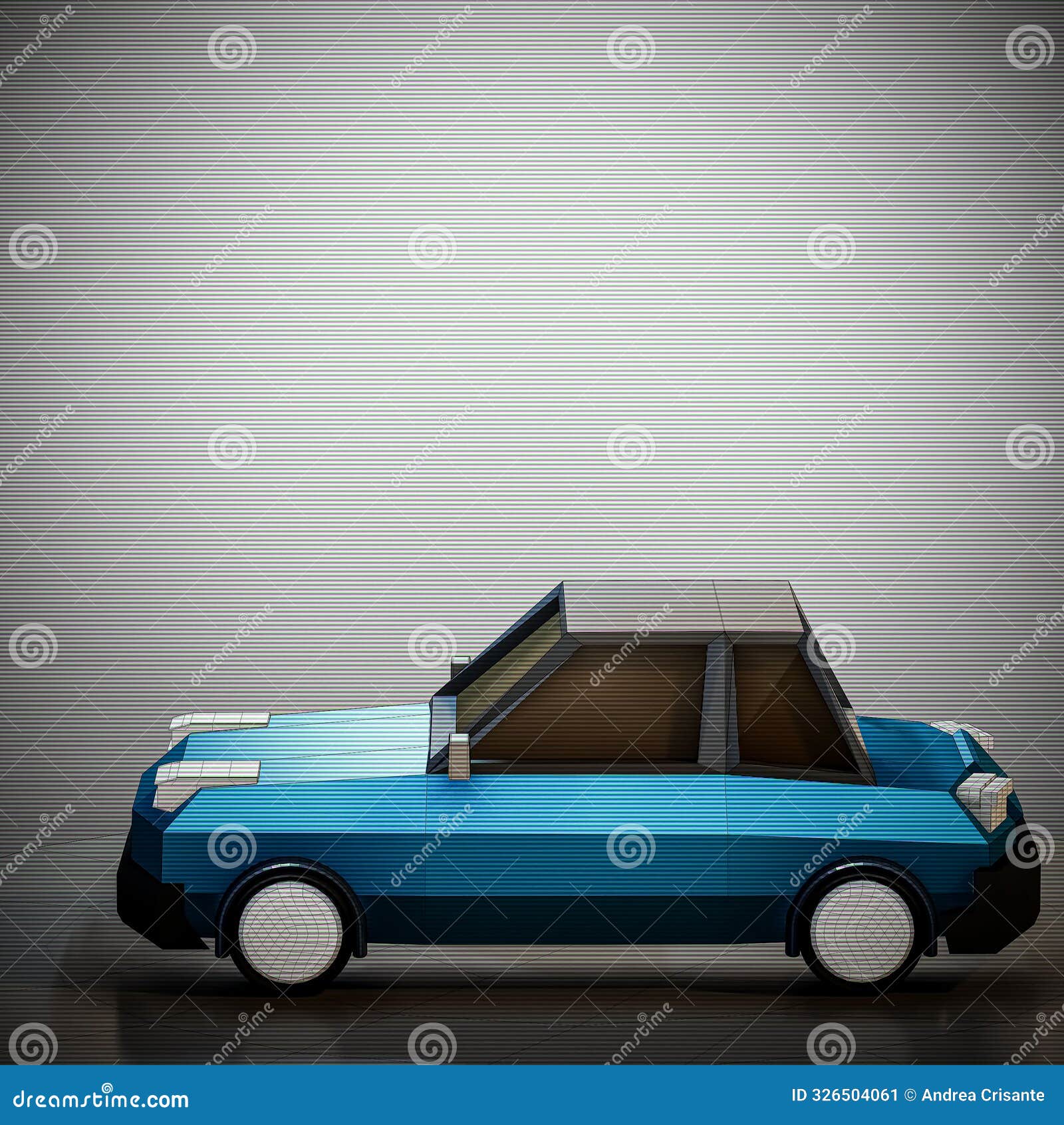 Low Poly Car Isolated on White Stock Illustration - Illustration of ...
