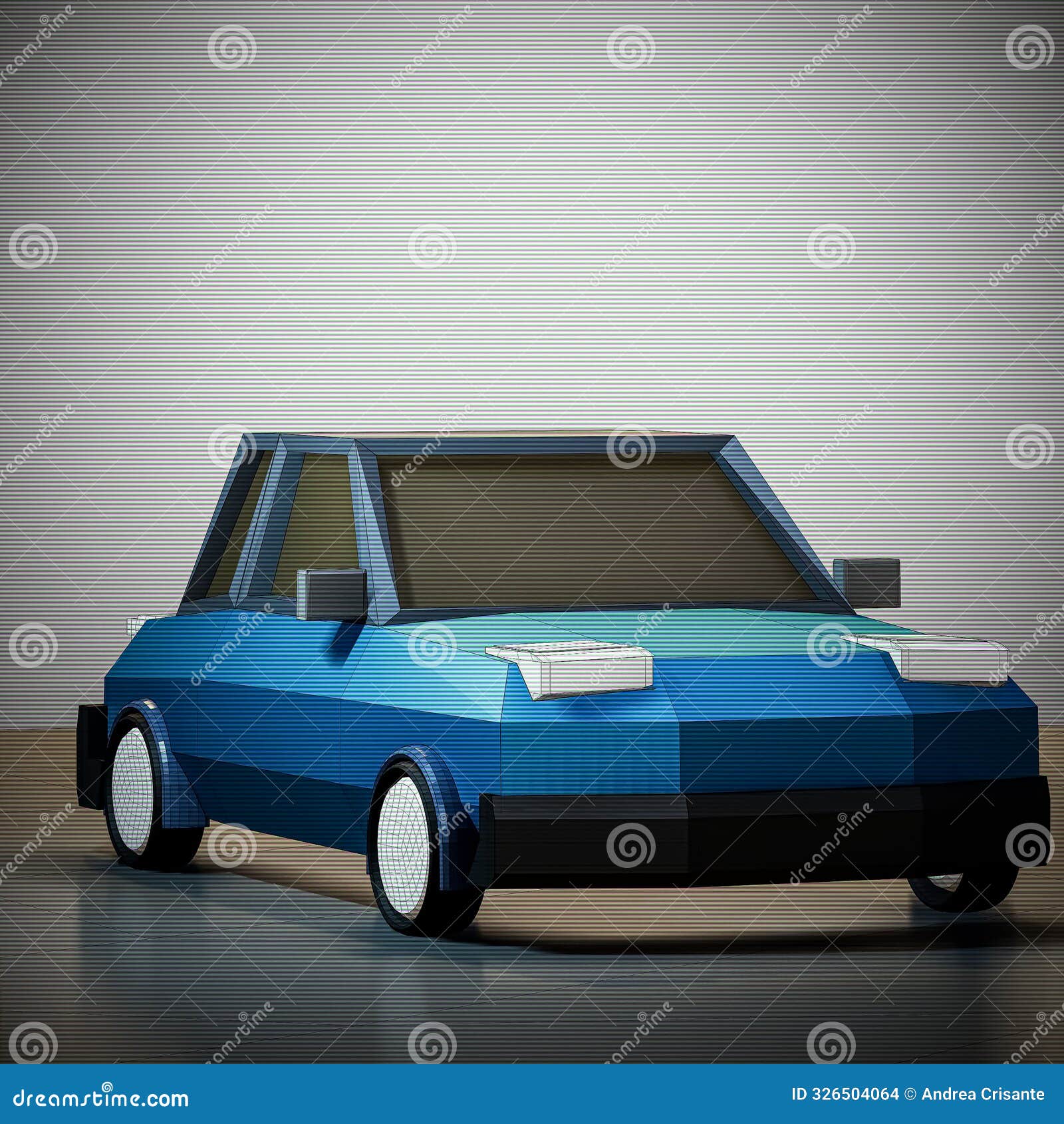 Low Poly Car Isolated on White Stock Illustration - Illustration of ...