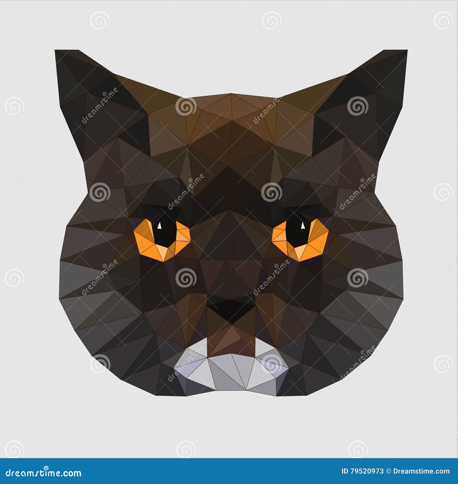 Low Poly Cat Illustration stock illustration. Illustration of head ...