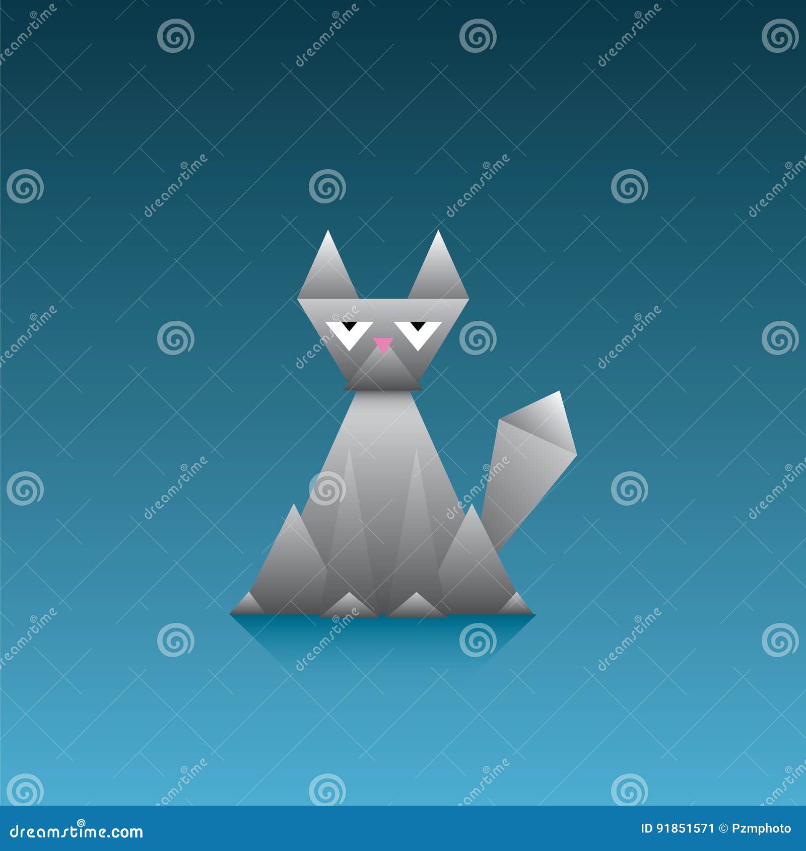 Low Poly Cat stock vector. Illustration of background - 91851571