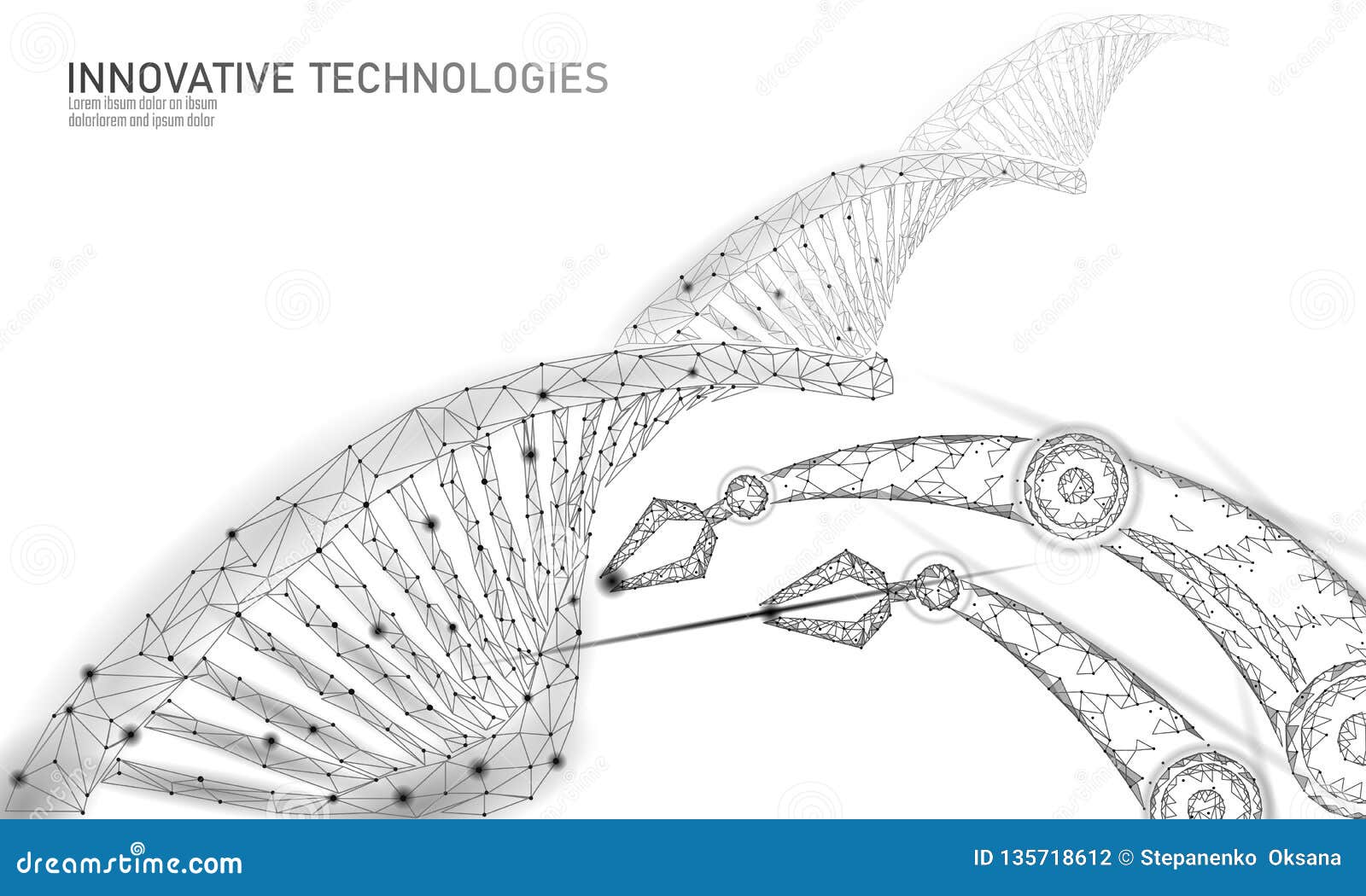 Low Poly Chemical DNA Gene Therapy Science Concept. Polygon Lab ...