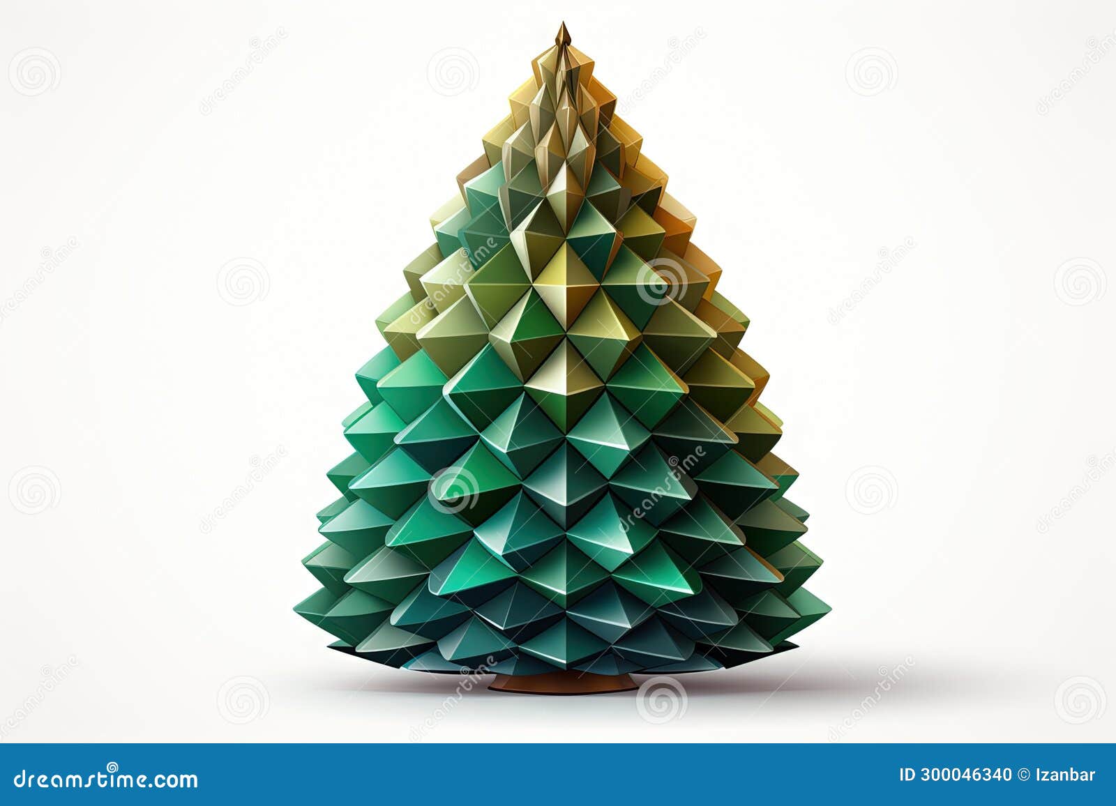 Low Poly Christmas Tree Illustration Very Simple Isolated on White ...