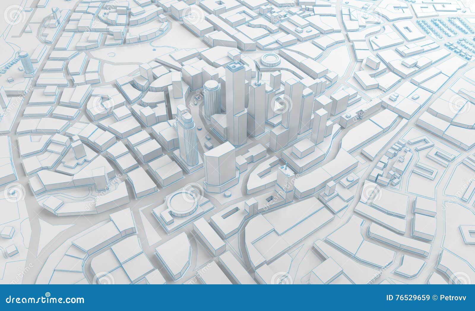 Low Poly City Views from Above. 3d Rendering Stock Image - Image of ...