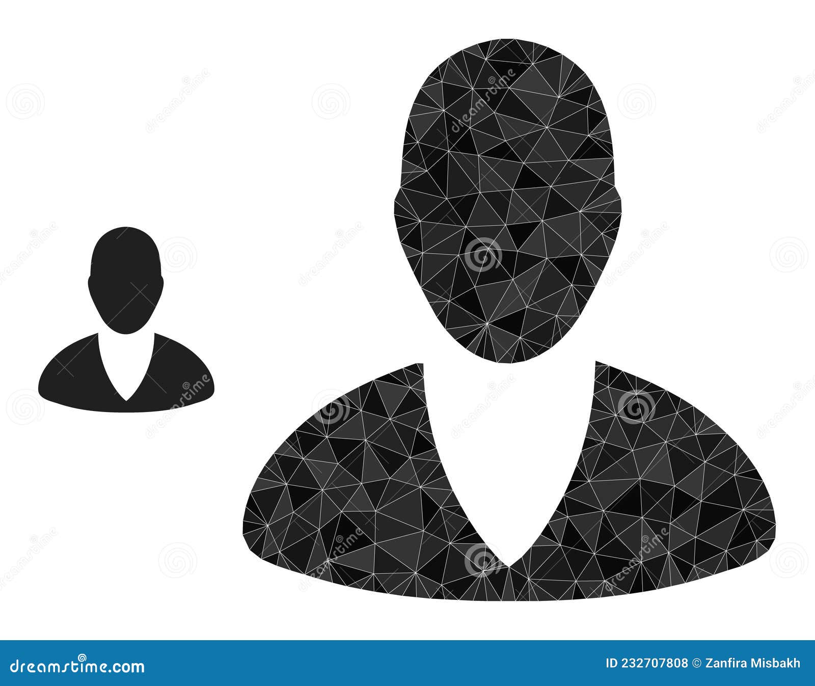 Vector Lowpoly Client Profile Icon Stock Vector - Illustration of ...
