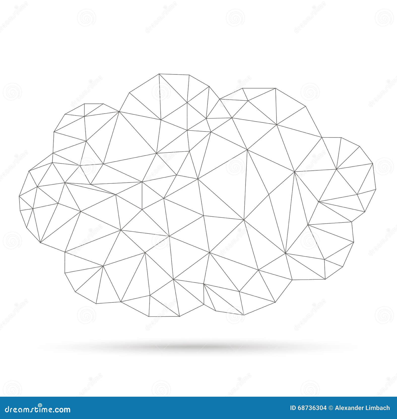 Low Poly Cloud Network stock vector. Illustration of network - 68736304