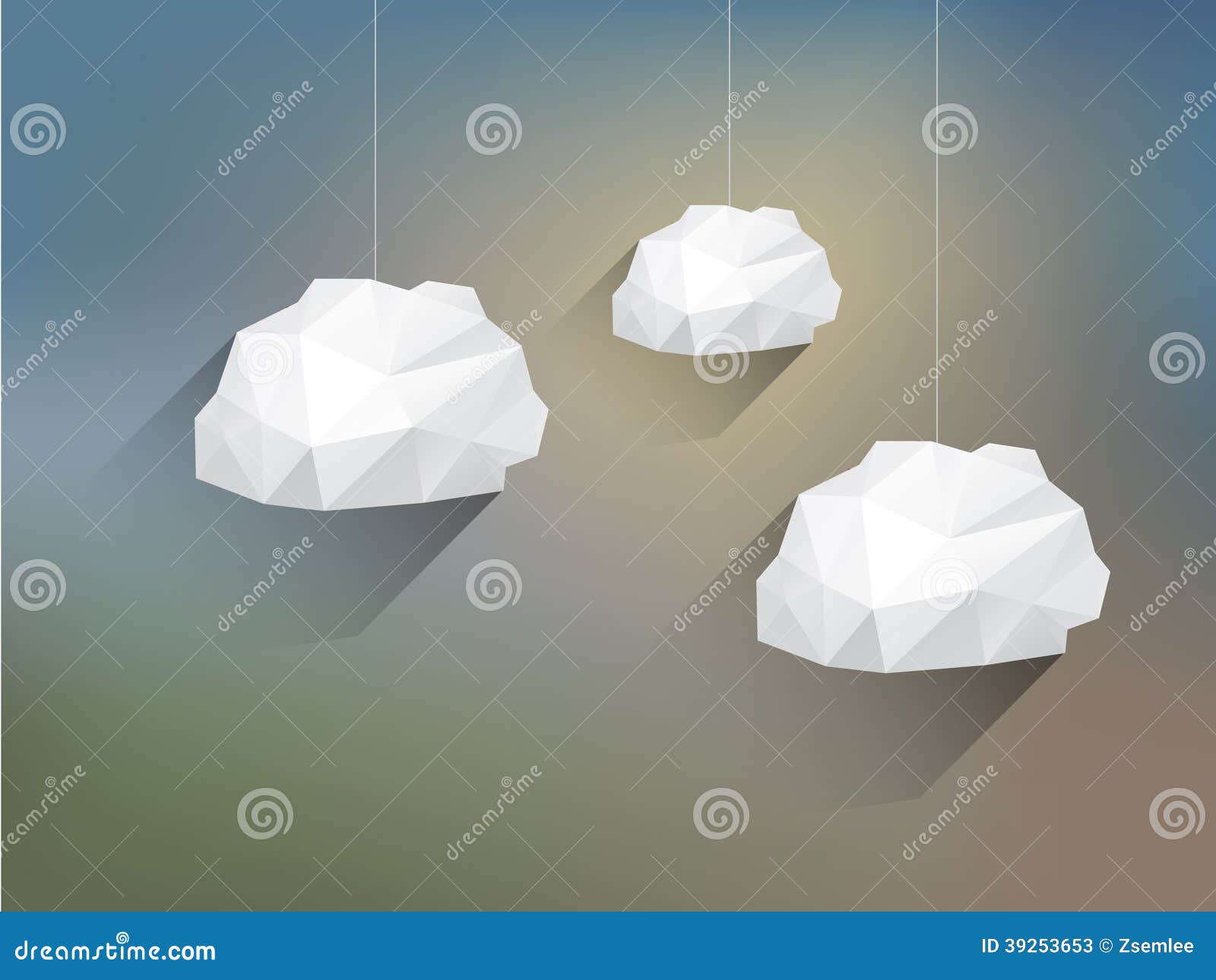 Low poly Clouds stock vector. Illustration of obsolete - 39253653