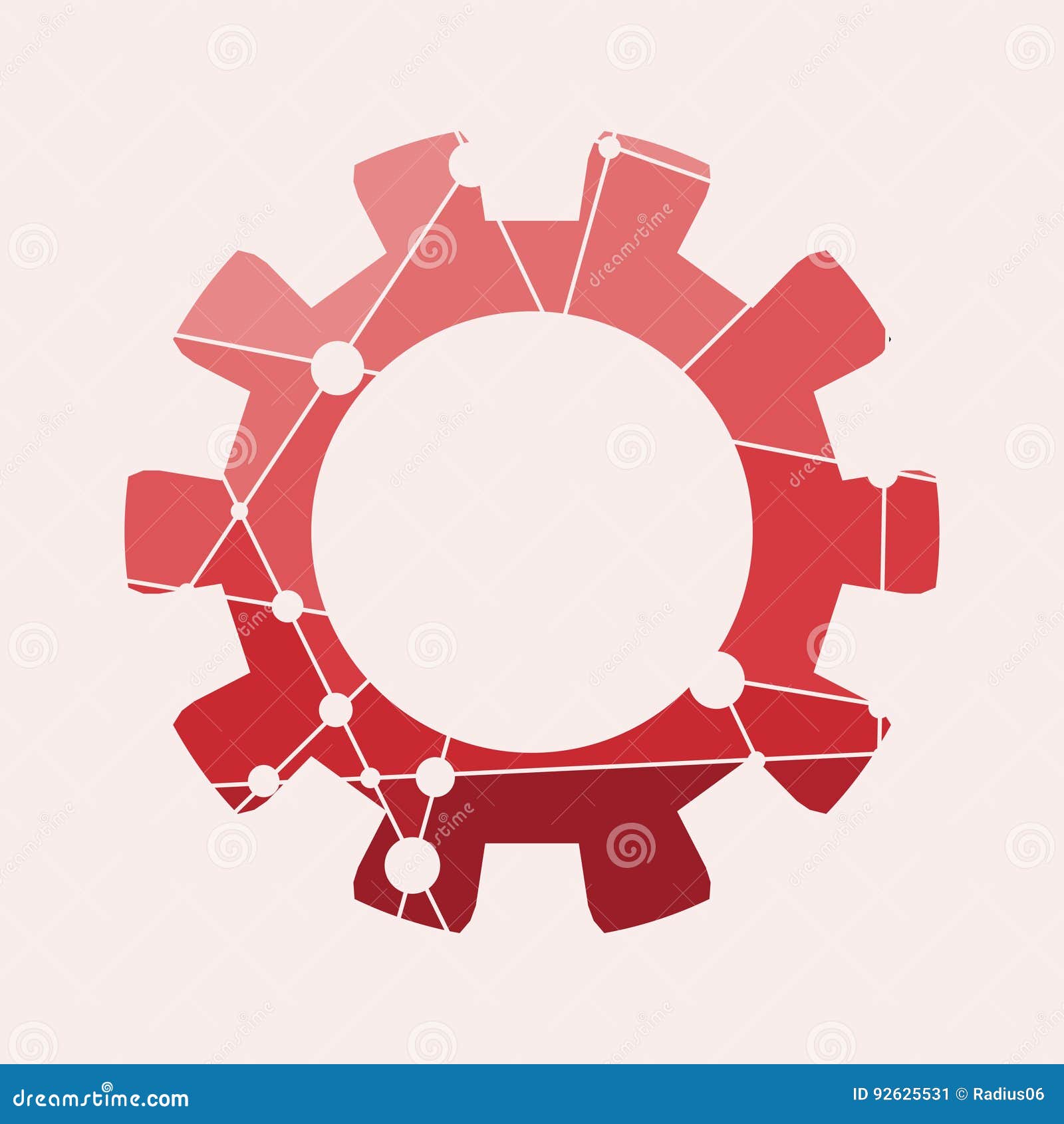 Low poly cog wheel concept stock vector. Illustration of pattern - 92625531