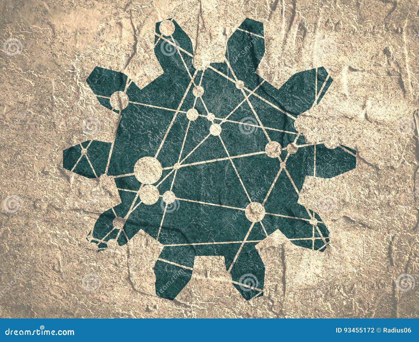 Low poly cog wheel concept stock illustration. Illustration of pattern ...