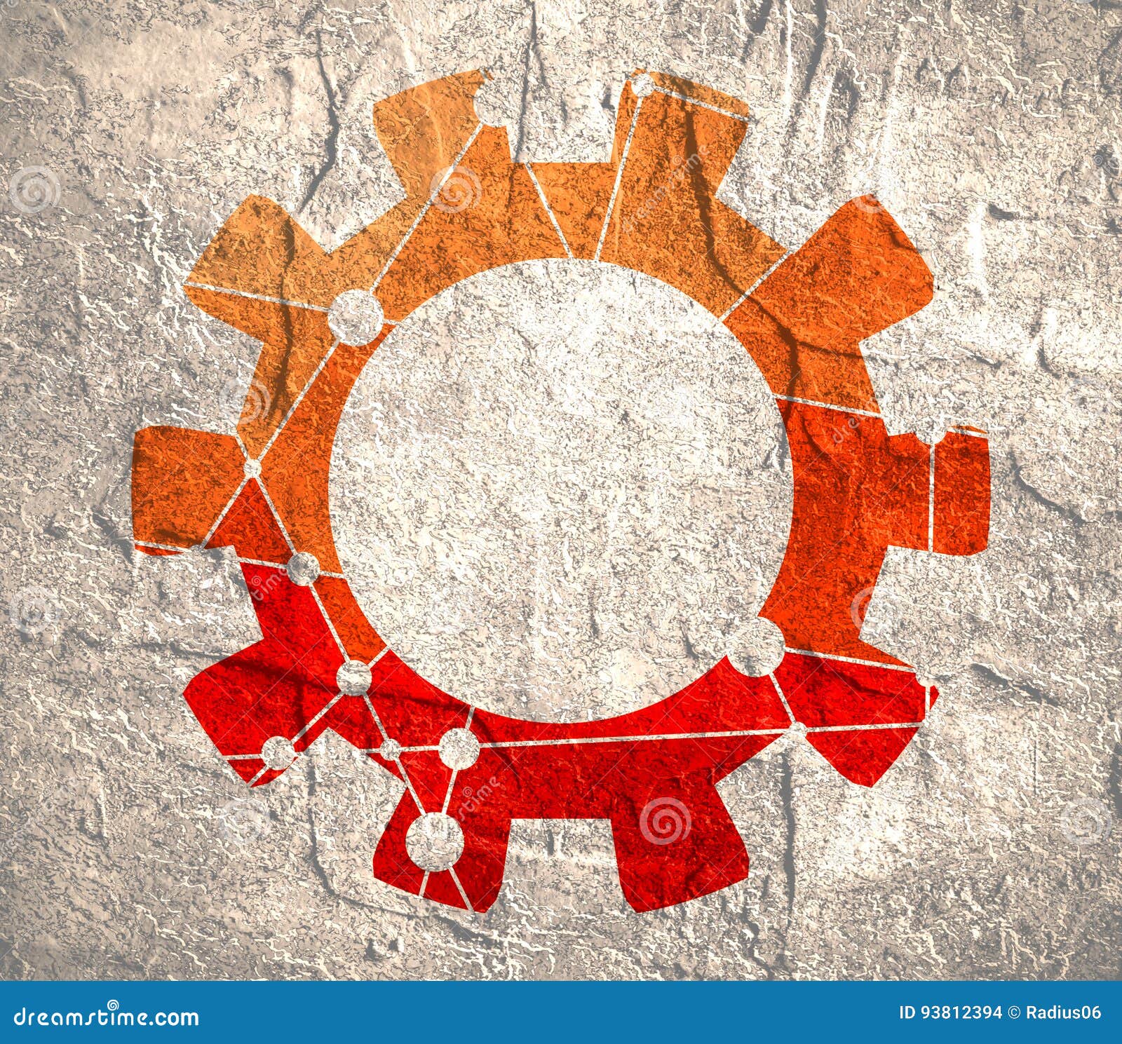 Low poly cog wheel concept stock illustration. Illustration of pattern ...