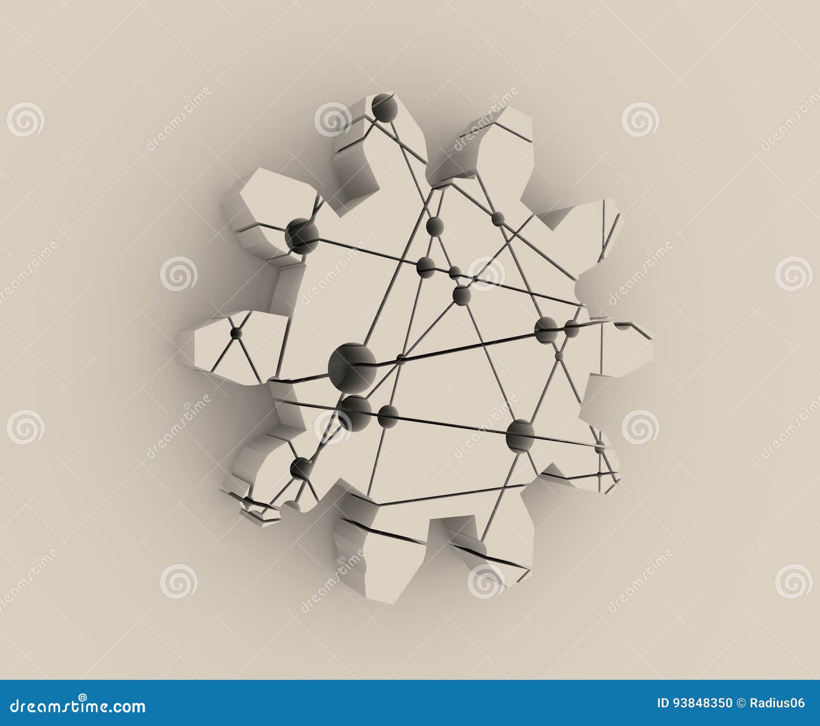 Low poly cog wheel concept stock illustration. Illustration of poly ...