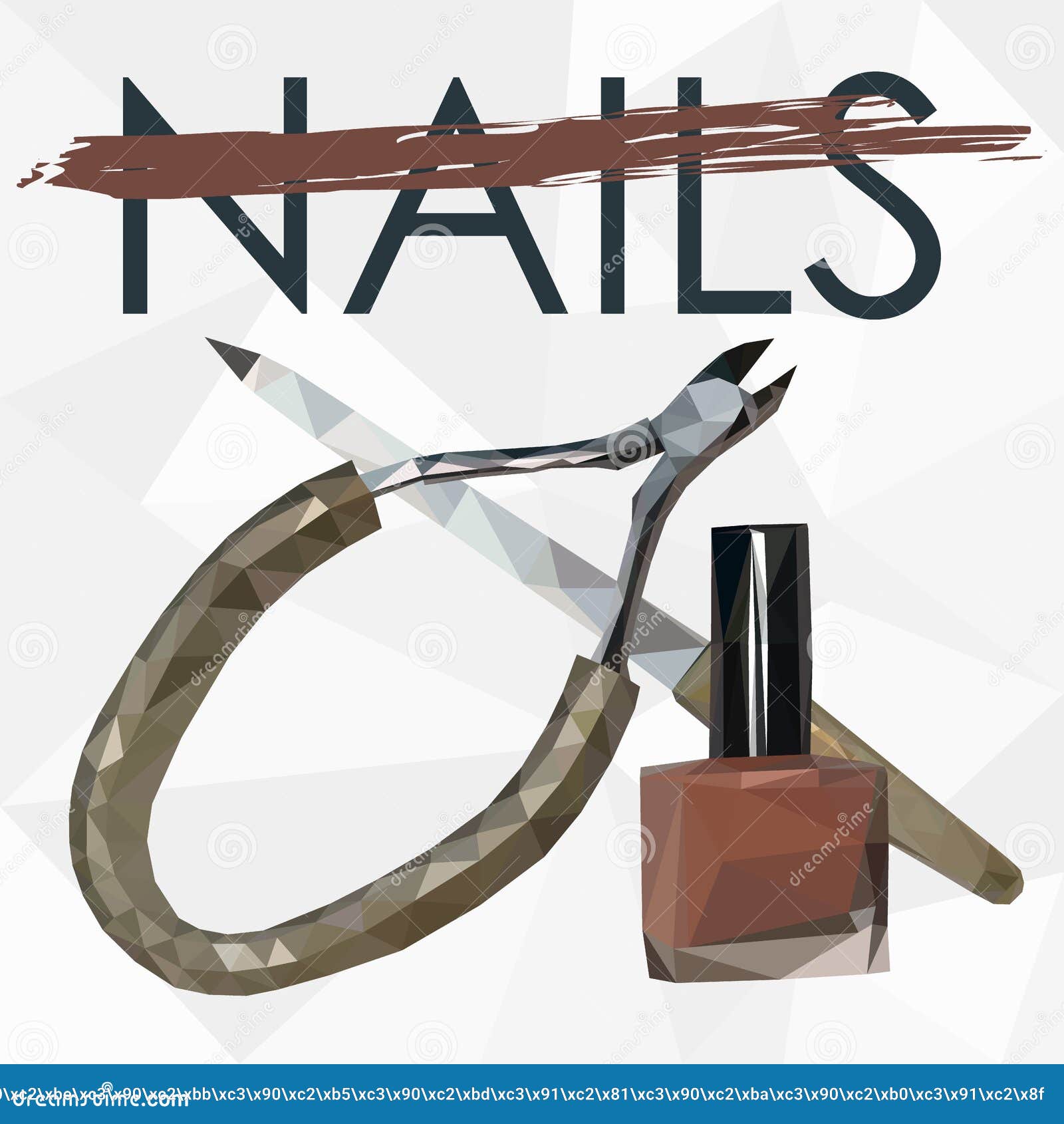 Low Poly Collection Set Vector of Manicure Accessories - Manicure Tools ...