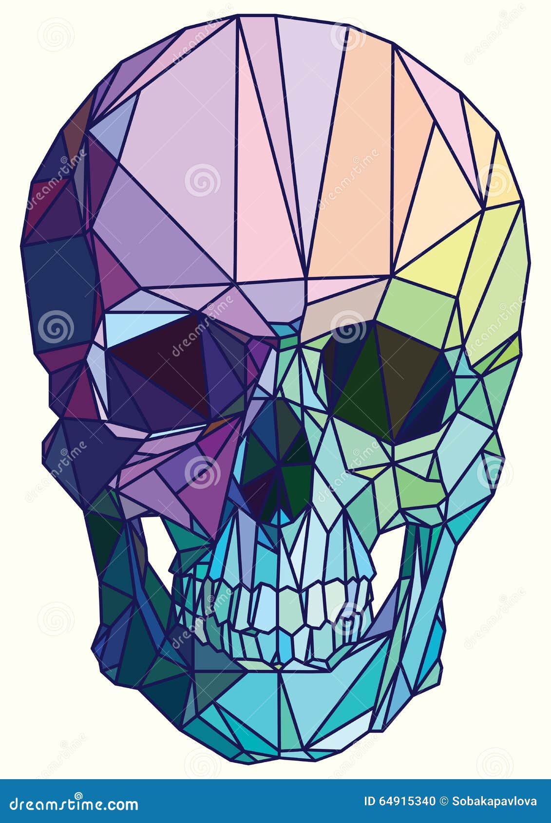 Low-poly Colorful Geometric Skull Art Stock Vector - Illustration of ...