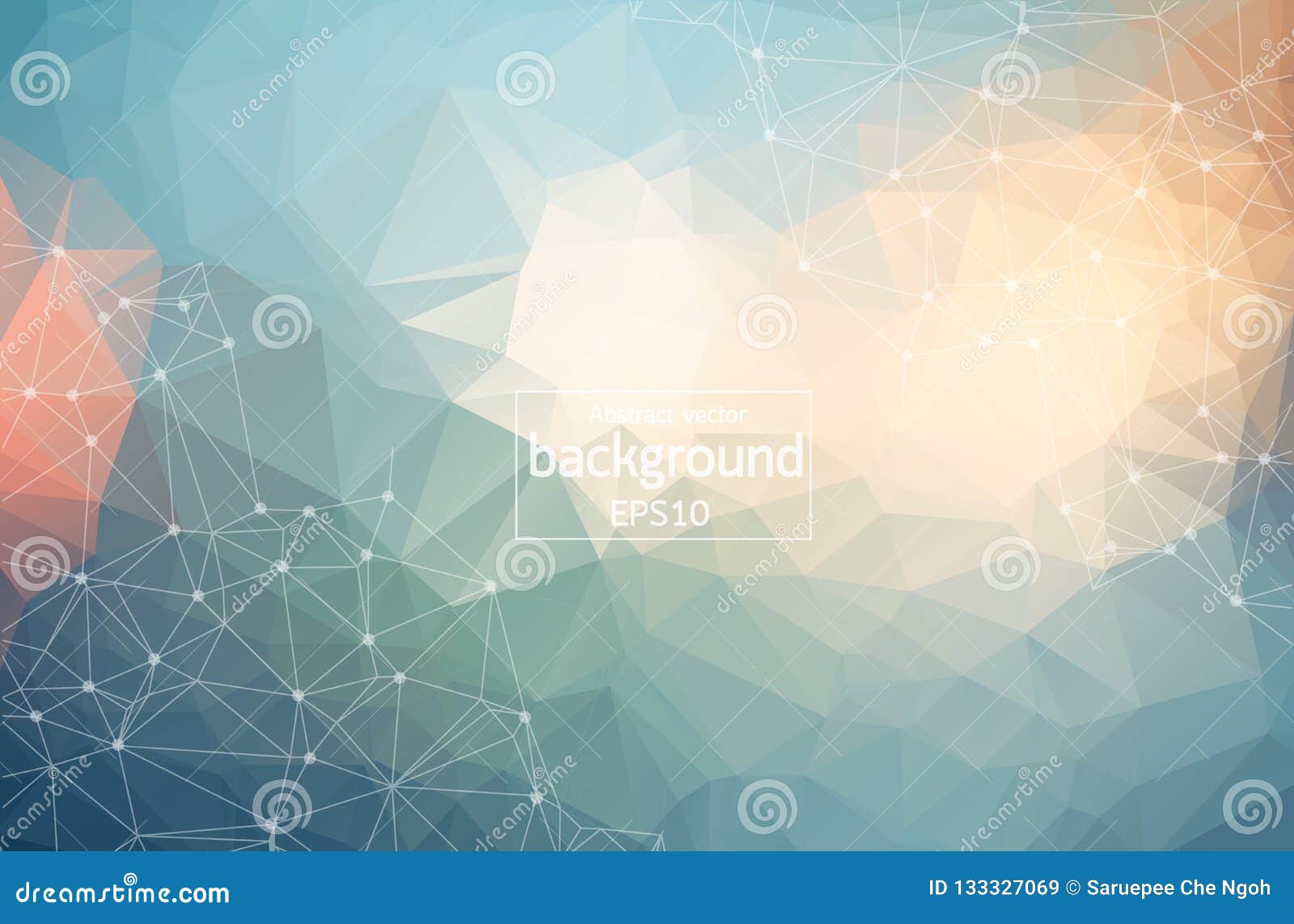 Low Poly Connecting and Dots Background. Vector Tech Design Stock ...