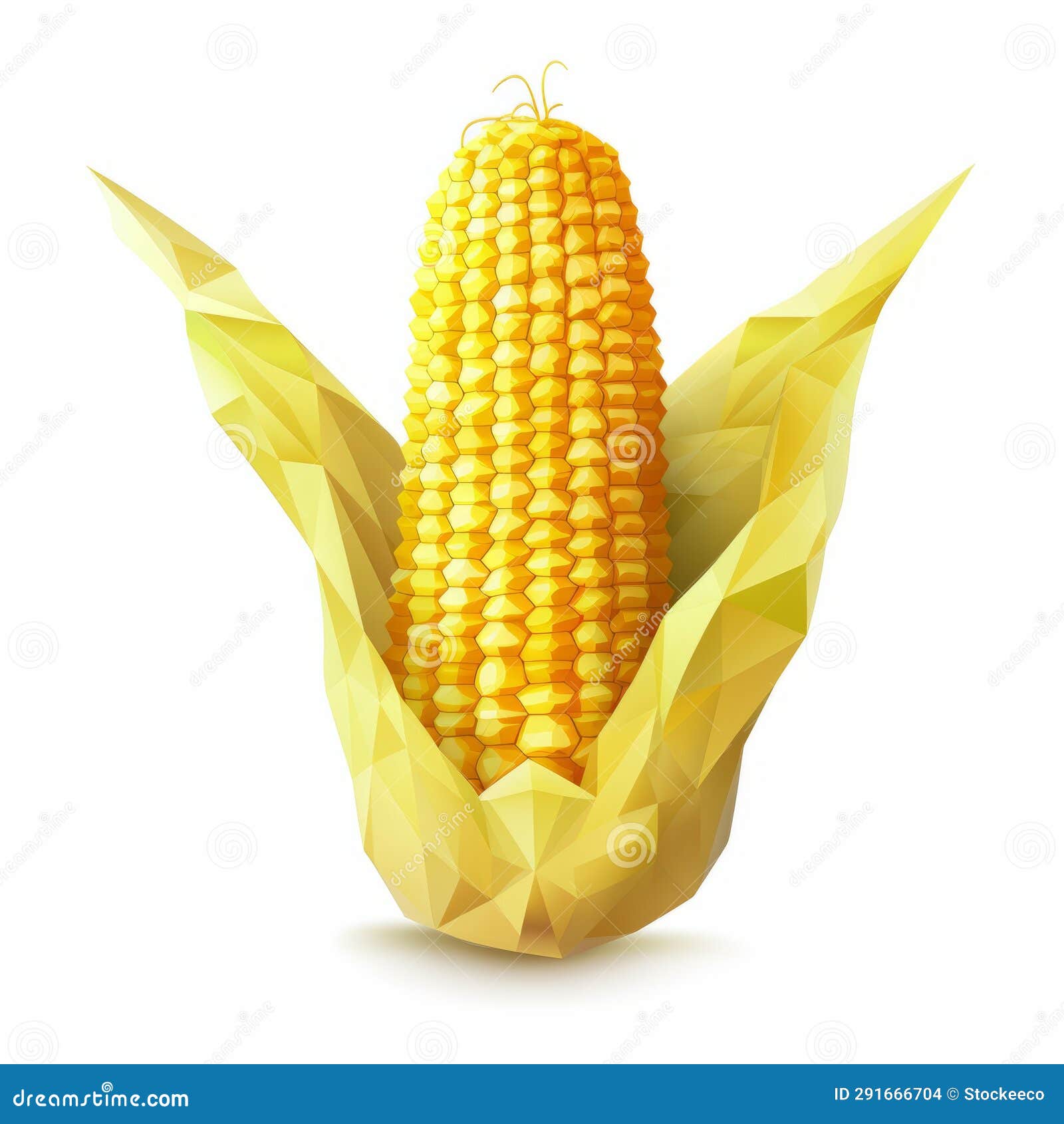 Low Poly Corn Art: a Technological Symmetry in Yankeecore Style Stock ...