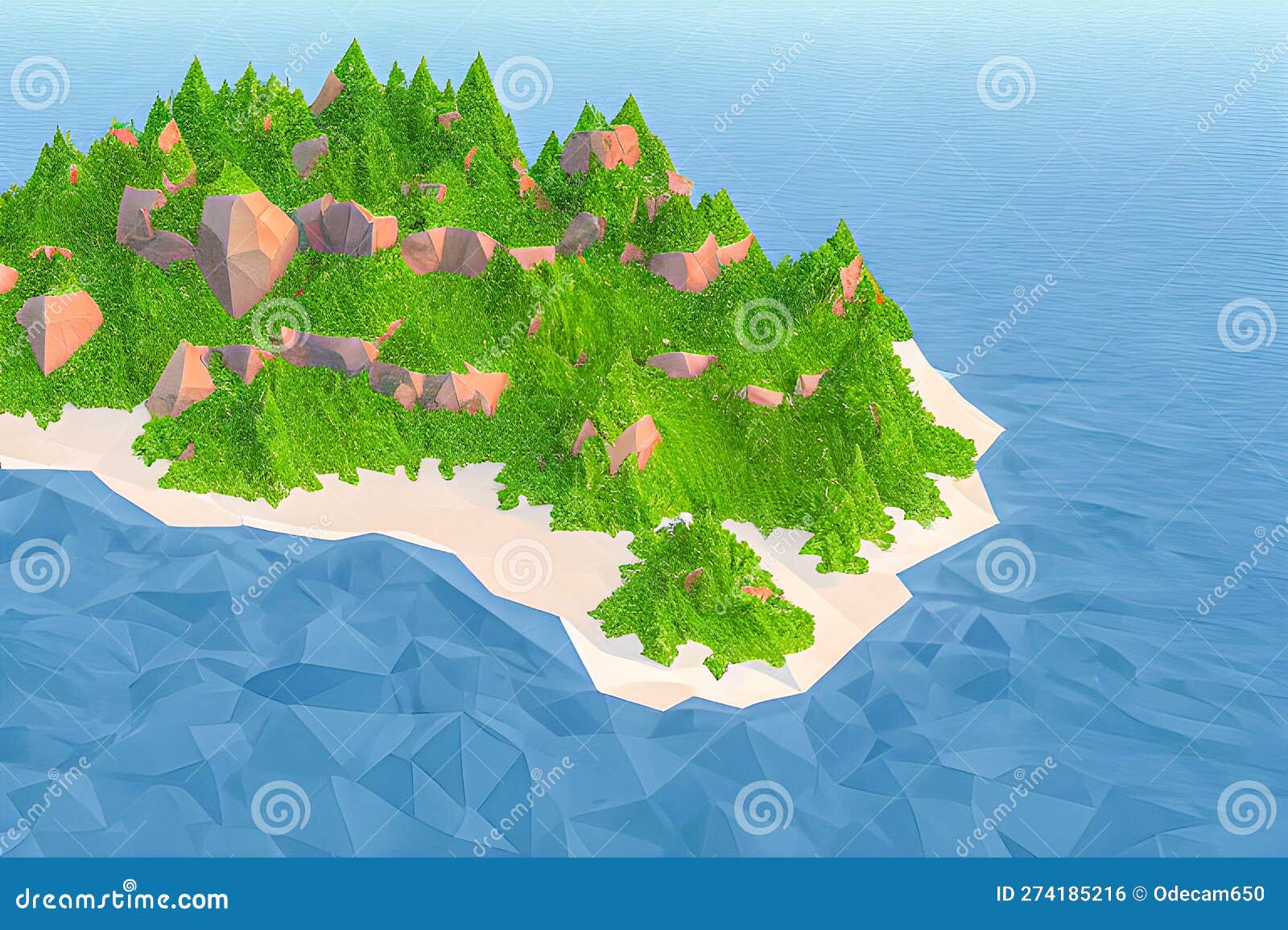 Low Poly Creating Elements Landscape from Scratch with As Few Geometric ...