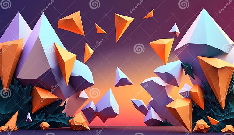 Low Poly Creative Background. Using Your Project Design. Stock ...