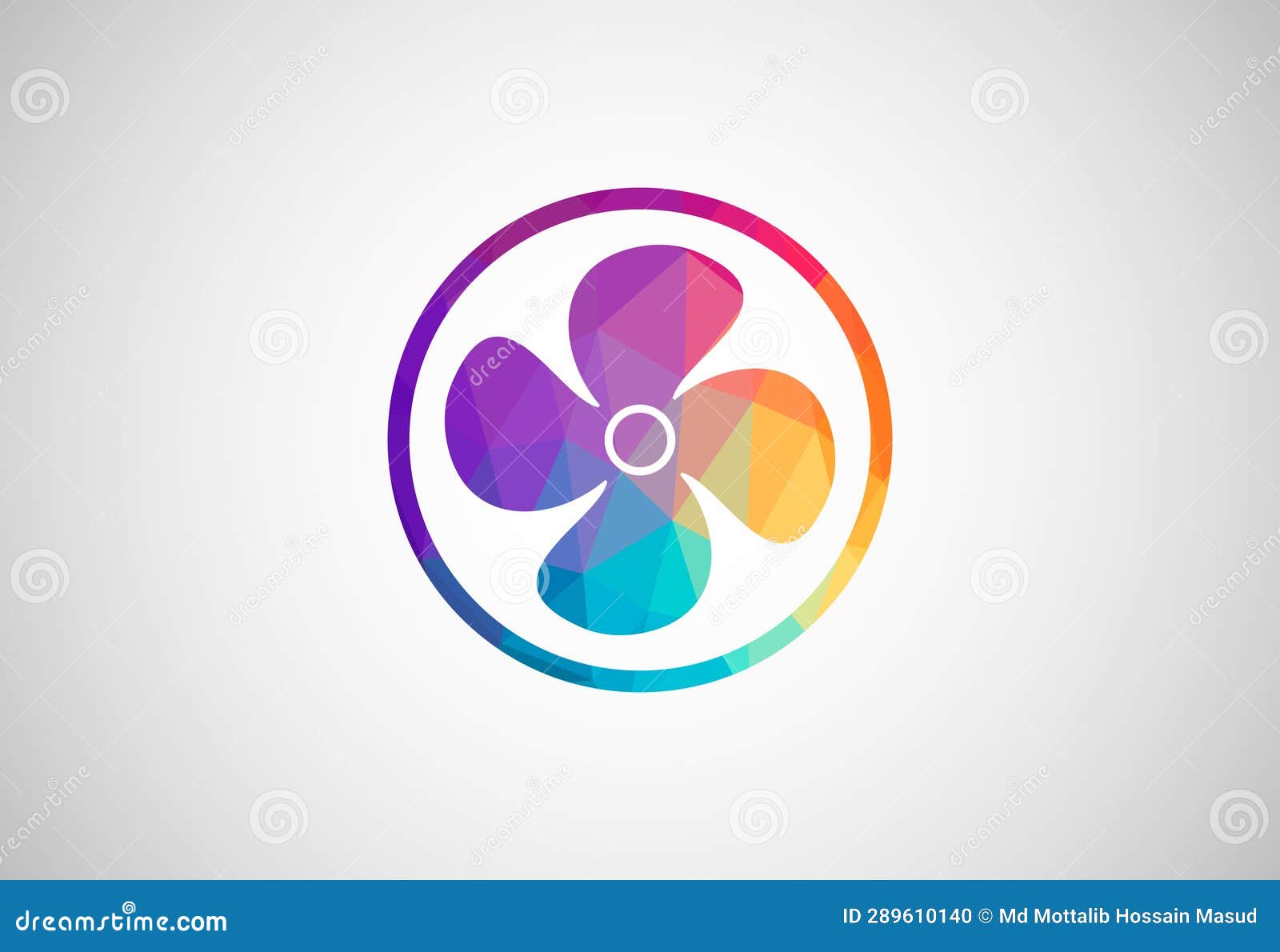 Low Poly and Creative Fan Logo Design, Vector Illustration Stock ...