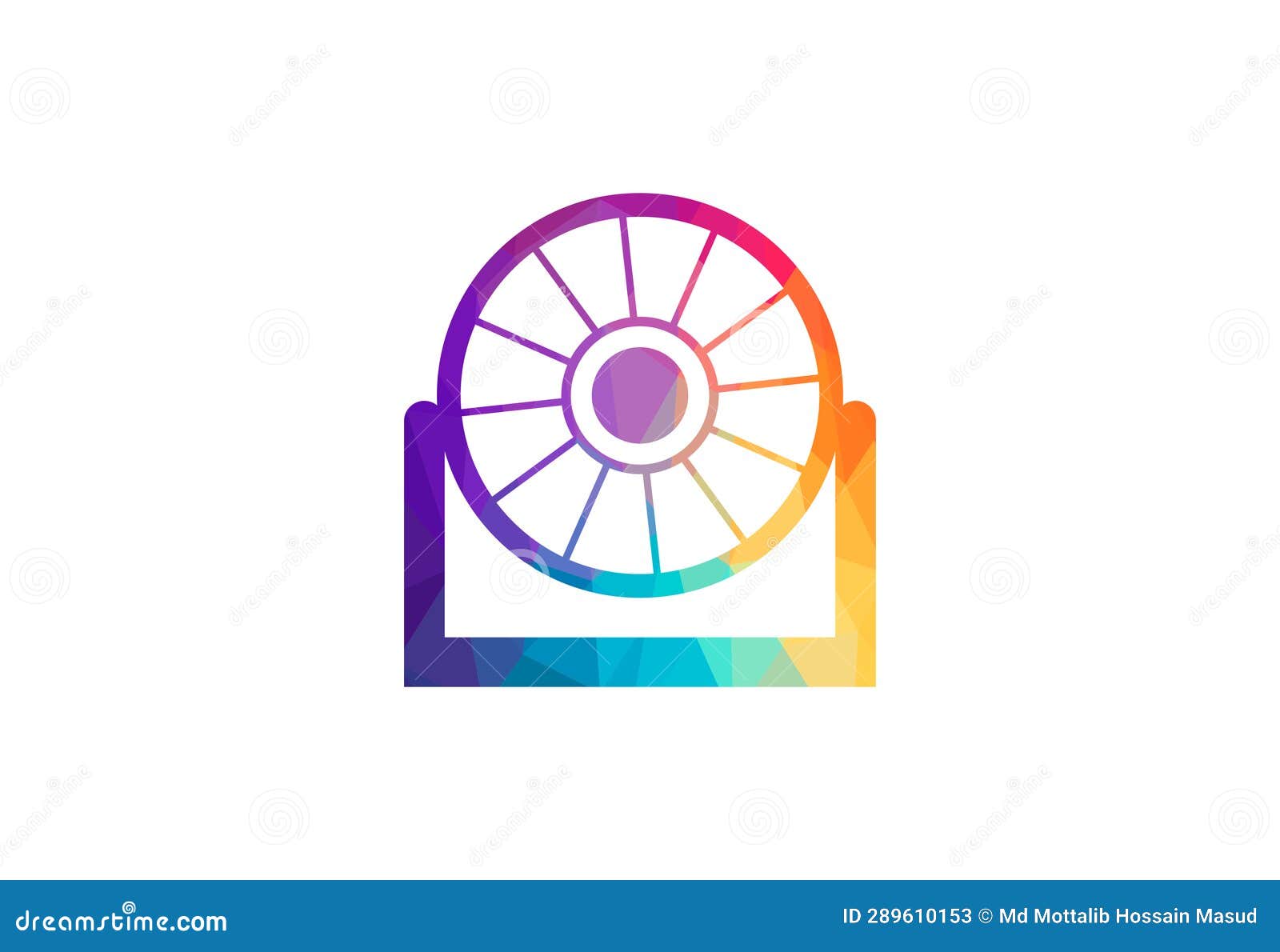 Low Poly and Creative Fan Logo Design, Vector Illustration Stock ...