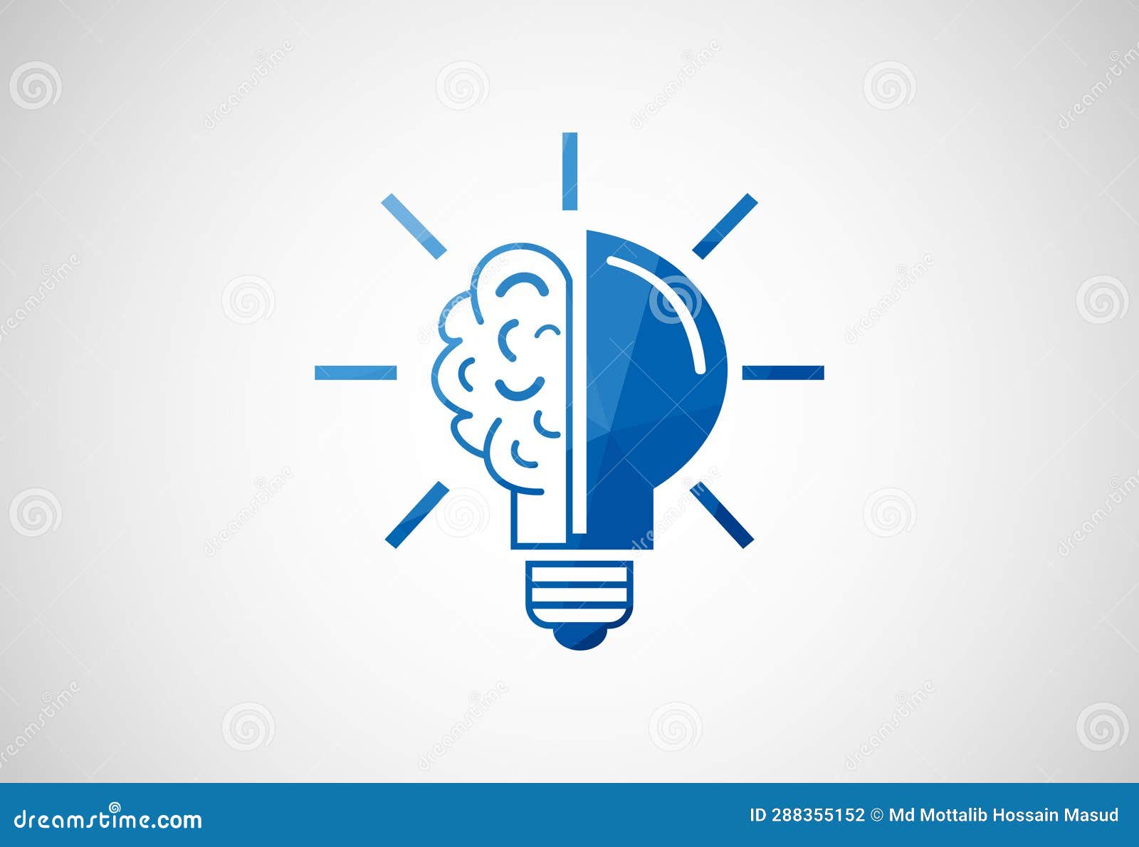 Low Poly Human Mind Brain Logo Design, Vector Illustration Stock ...