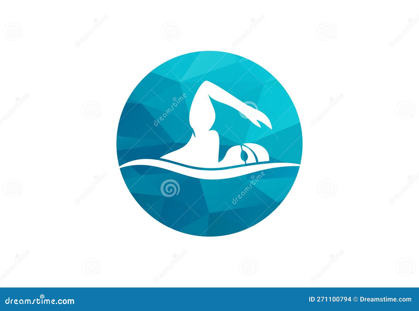 Low Poly and Swim Logo Design, Vector Illustration Stock Illustration ...