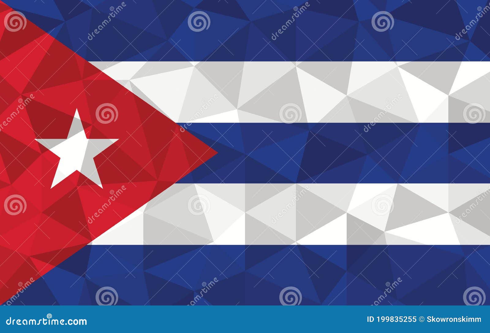 Low Poly Cuba Flag Vector Illustration. Triangular Cuban Flag Graphic ...