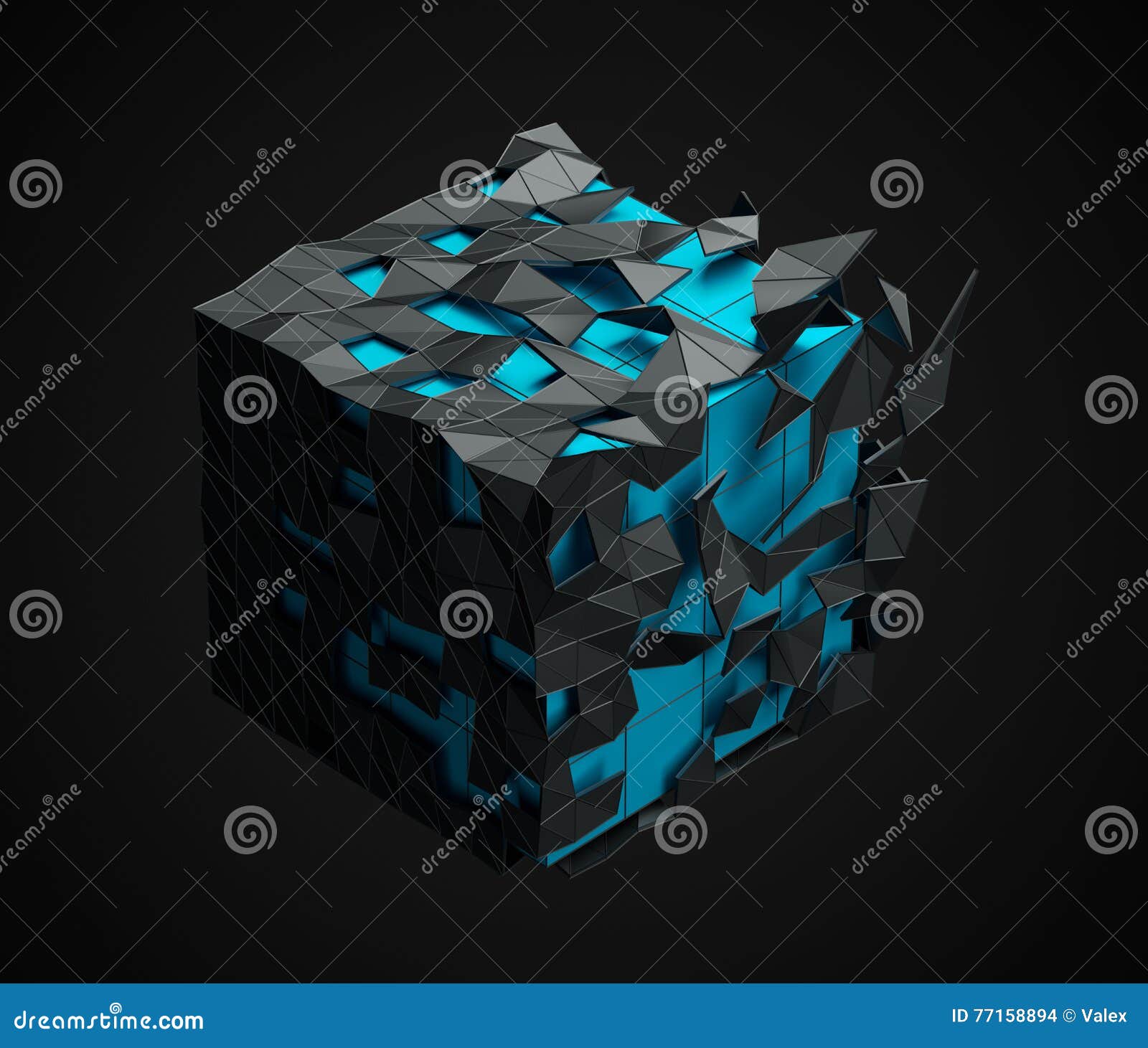 Low Poly Cube with Chaotic Structure. Stock Illustration - Illustration ...