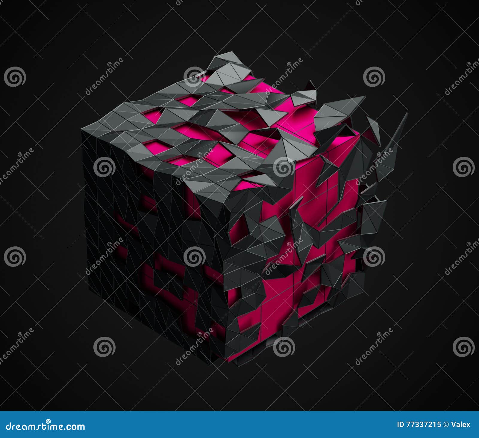 Low Poly Cube with Chaotic Structure. Stock Illustration - Illustration ...