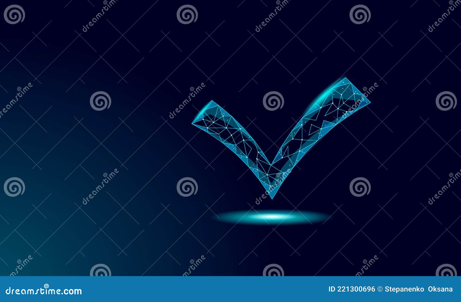 Low Poly 3D Check Icon Silhouette. Approved Test Correct Right Element ...