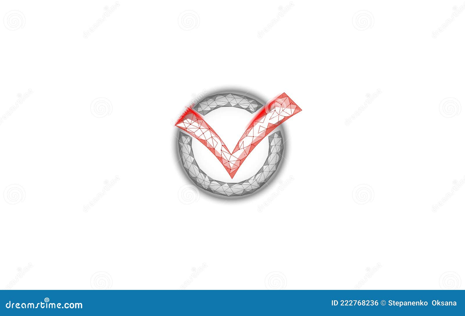 Low Poly 3D Check Icon Silhouette. Approved Test Correct Right Element ...