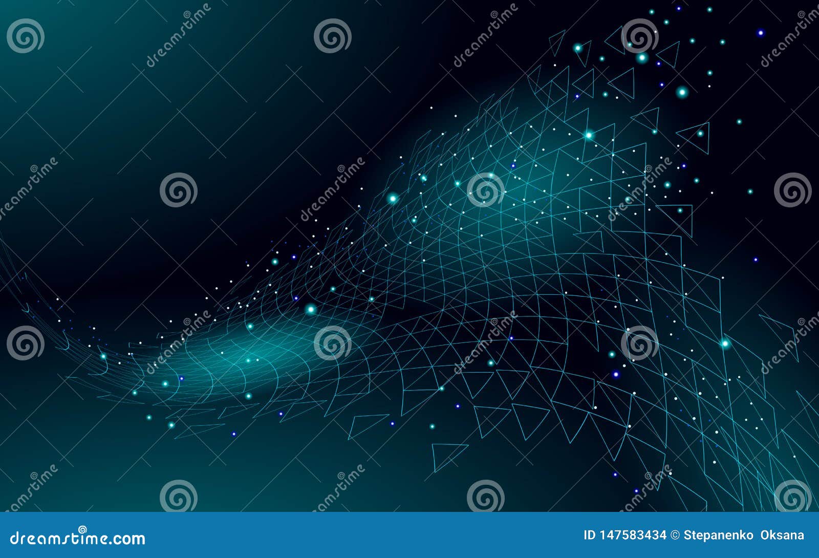 Low Poly 3D Dark Space Polygonal. Innovative Polymer Structure ...