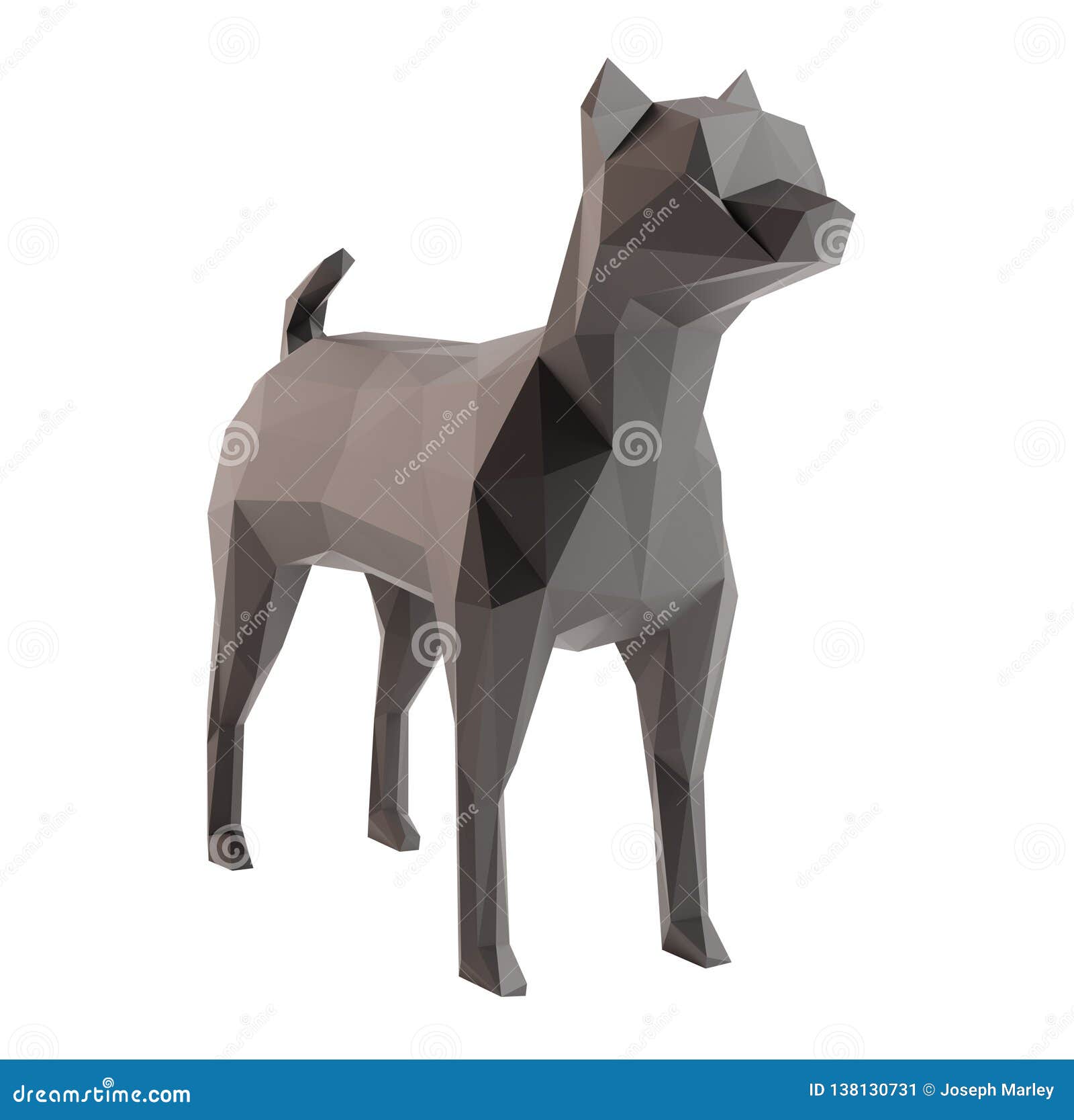 Low Poly Dog Isolated White Background Stock Illustration ...