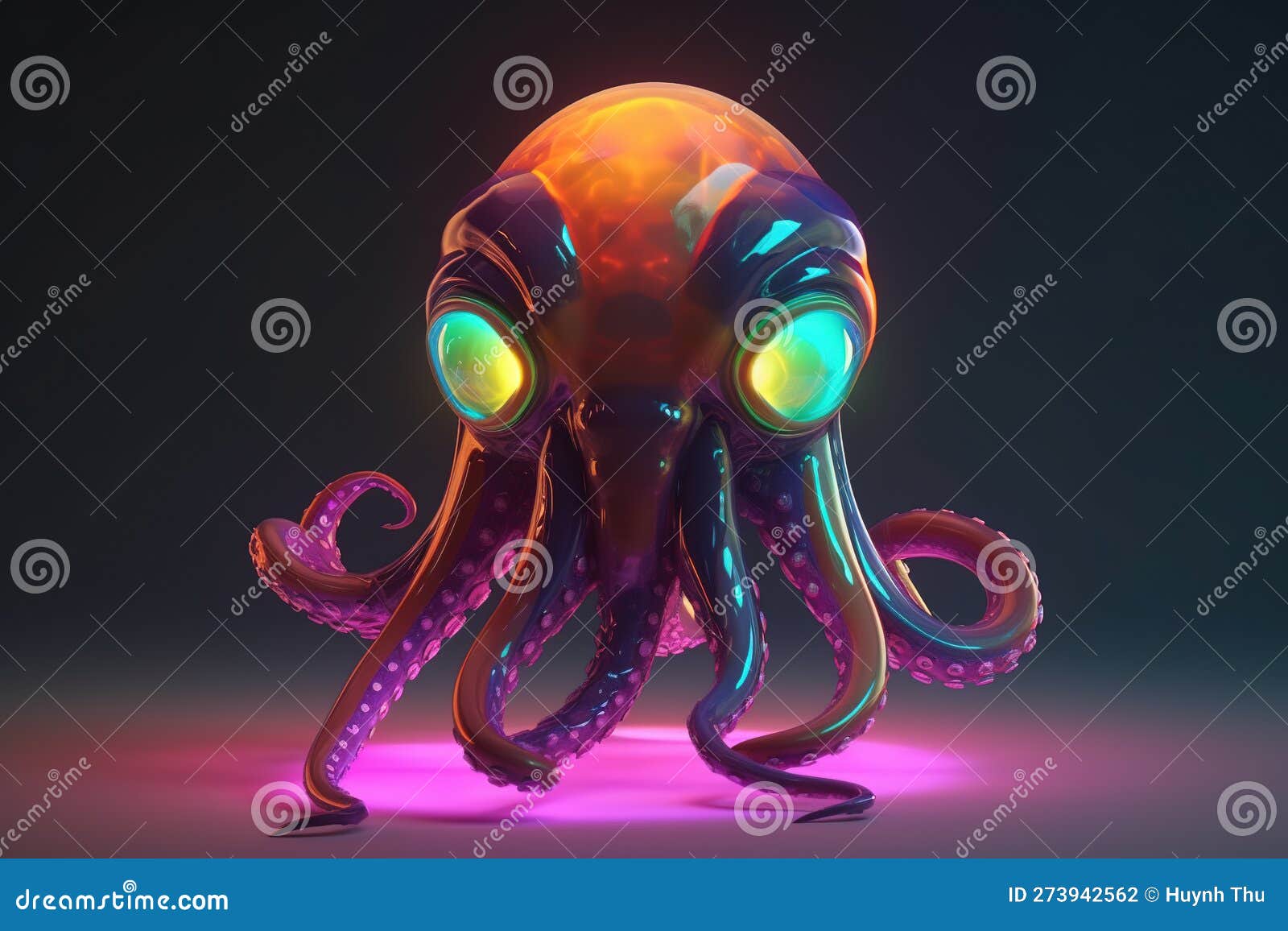 Low Poly 3D Squid Colorful Texture Object Stock Photo - Image of ...