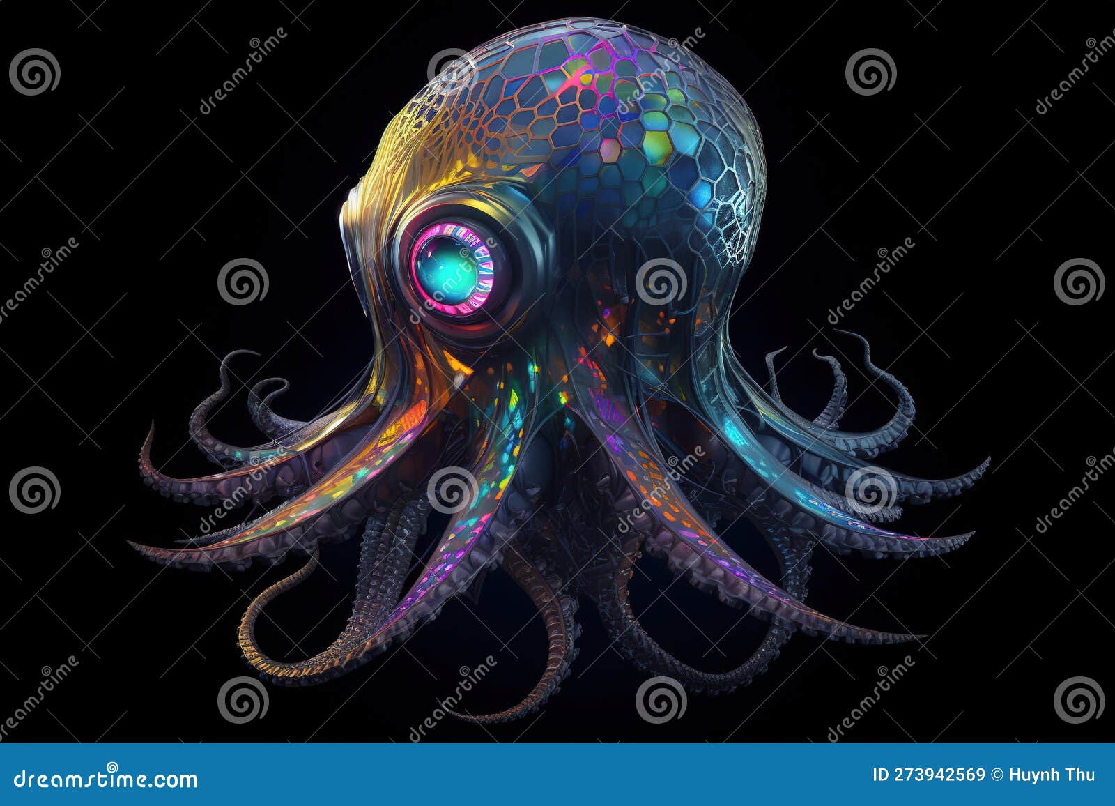 Low Poly 3D Squid Colorful Texture Object Stock Image - Image of ...