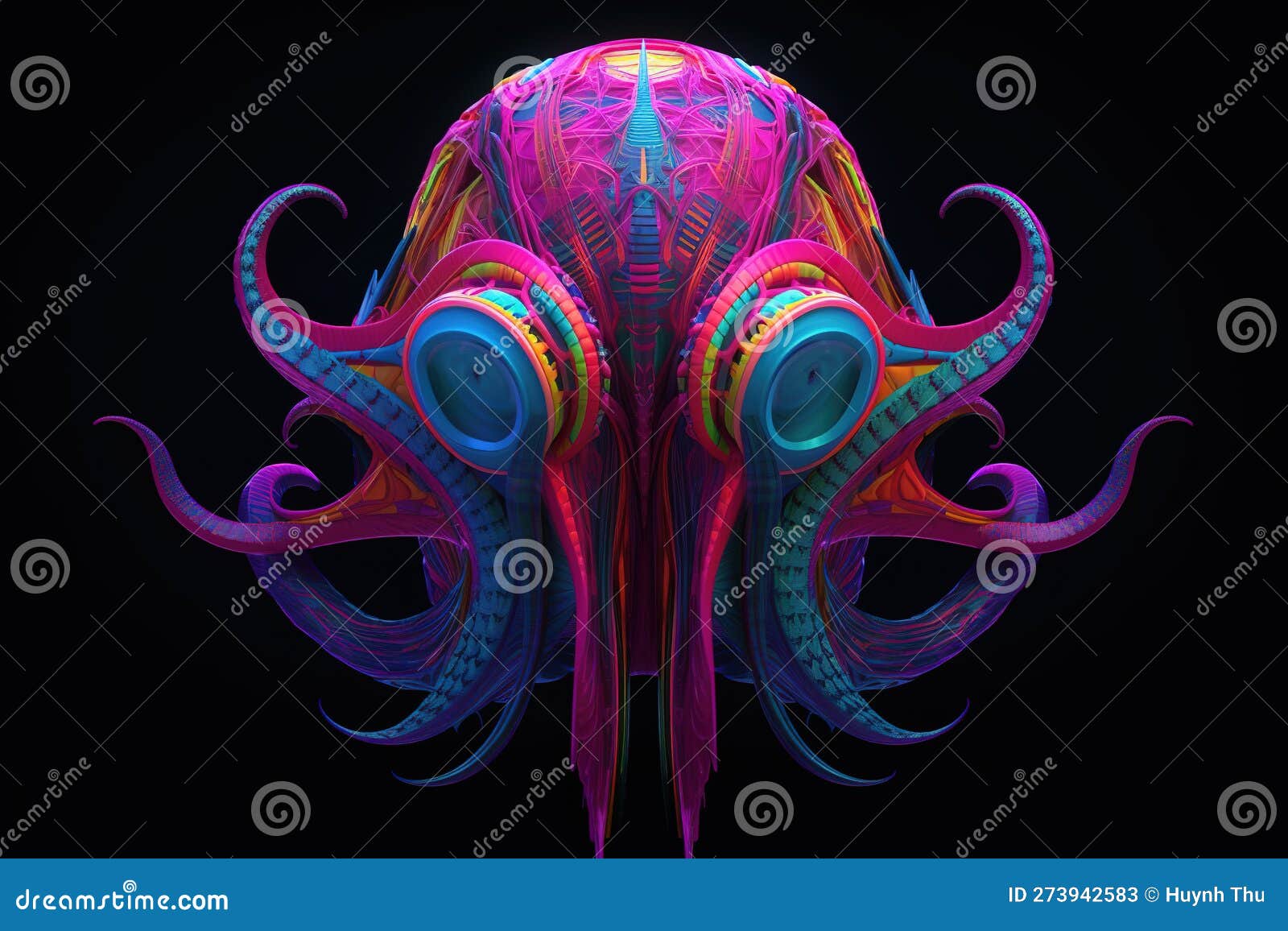 Low Poly 3D Squid Colorful Texture Object Stock Image - Image of ...