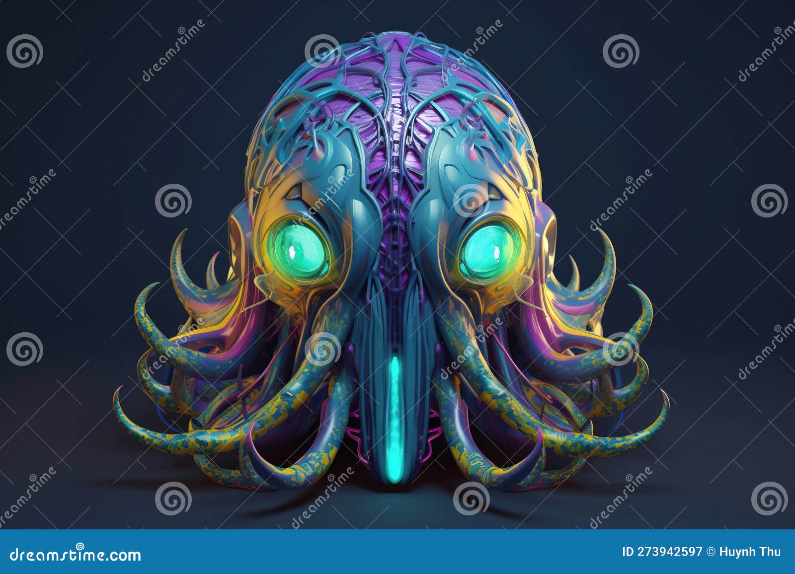 Low Poly 3D Squid Colorful Texture Object Stock Illustration ...