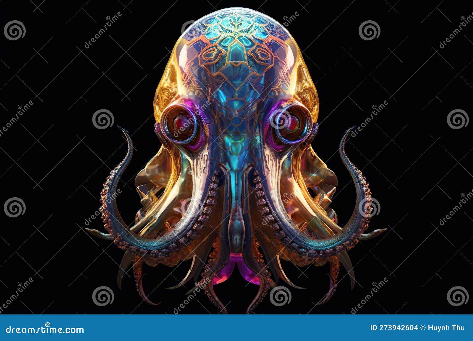 Low Poly 3D Squid Colorful Texture Object Stock Photo - Image of number ...