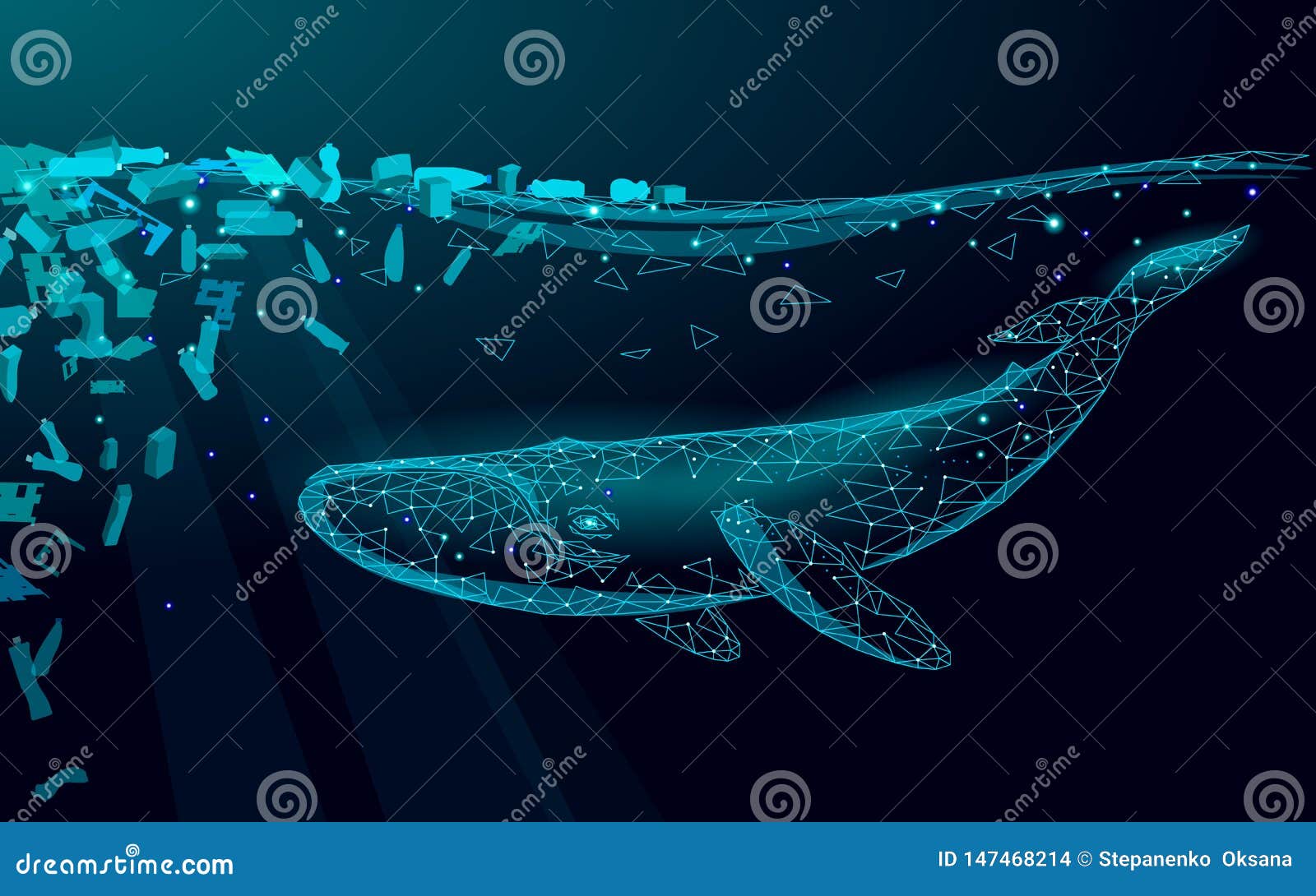 A Whale Of Garbage Plastic Floating In The Ocean Royalty-Free Stock ...