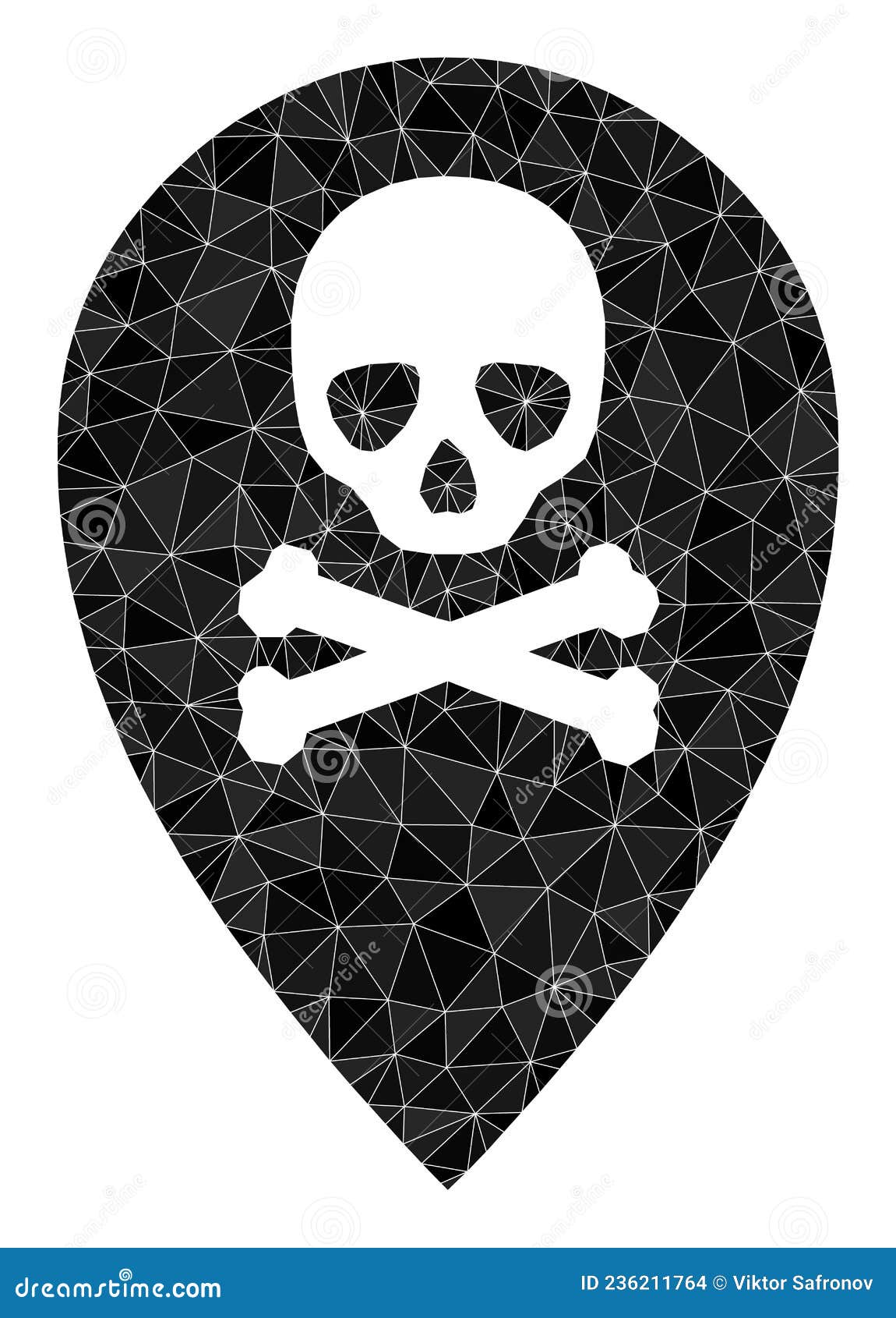 Vector Dead Place Marker Triangle Filled Icon Stock Vector ...