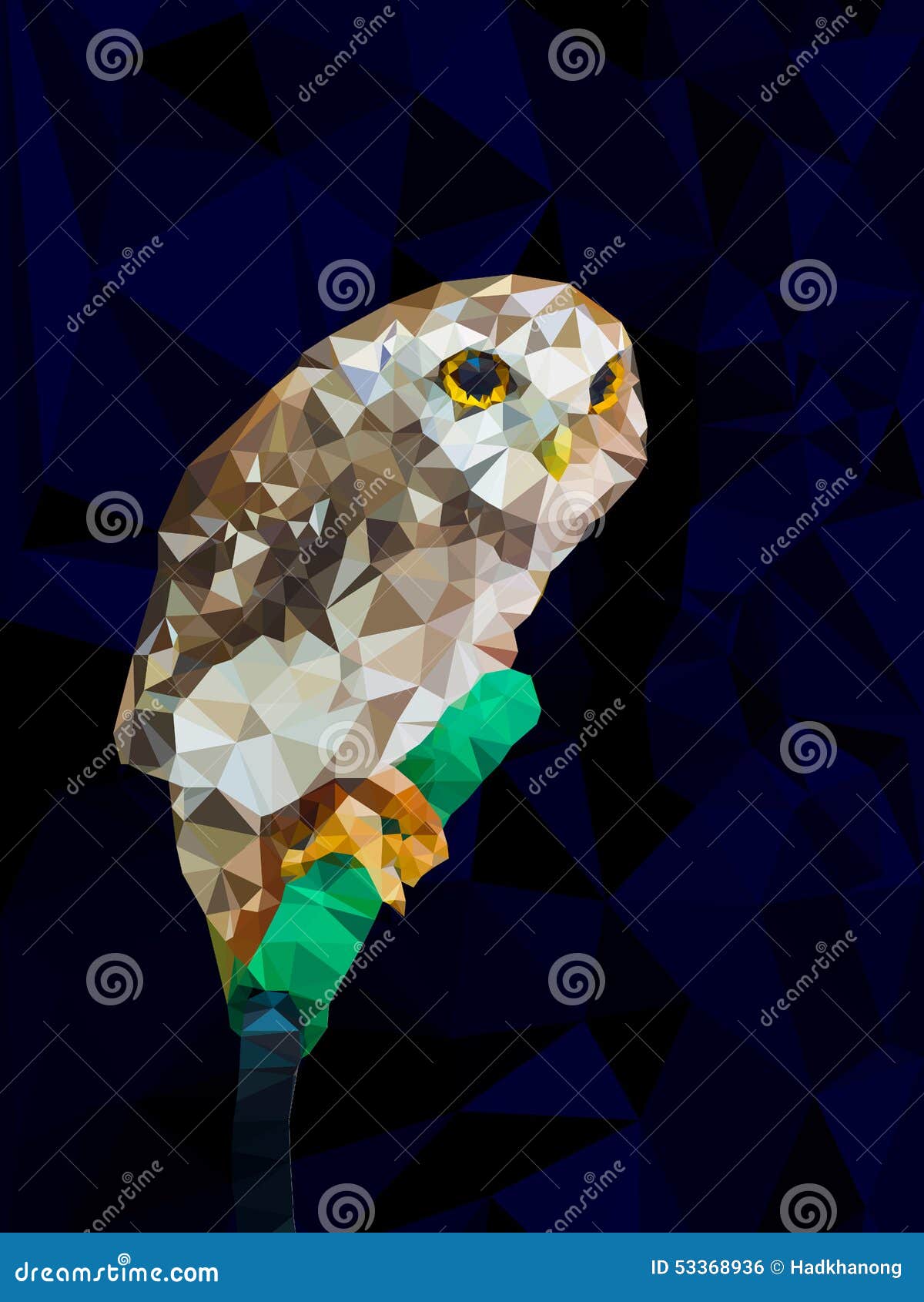 Low Poly Design Geometric of Owl Stock Vector - Illustration of white ...