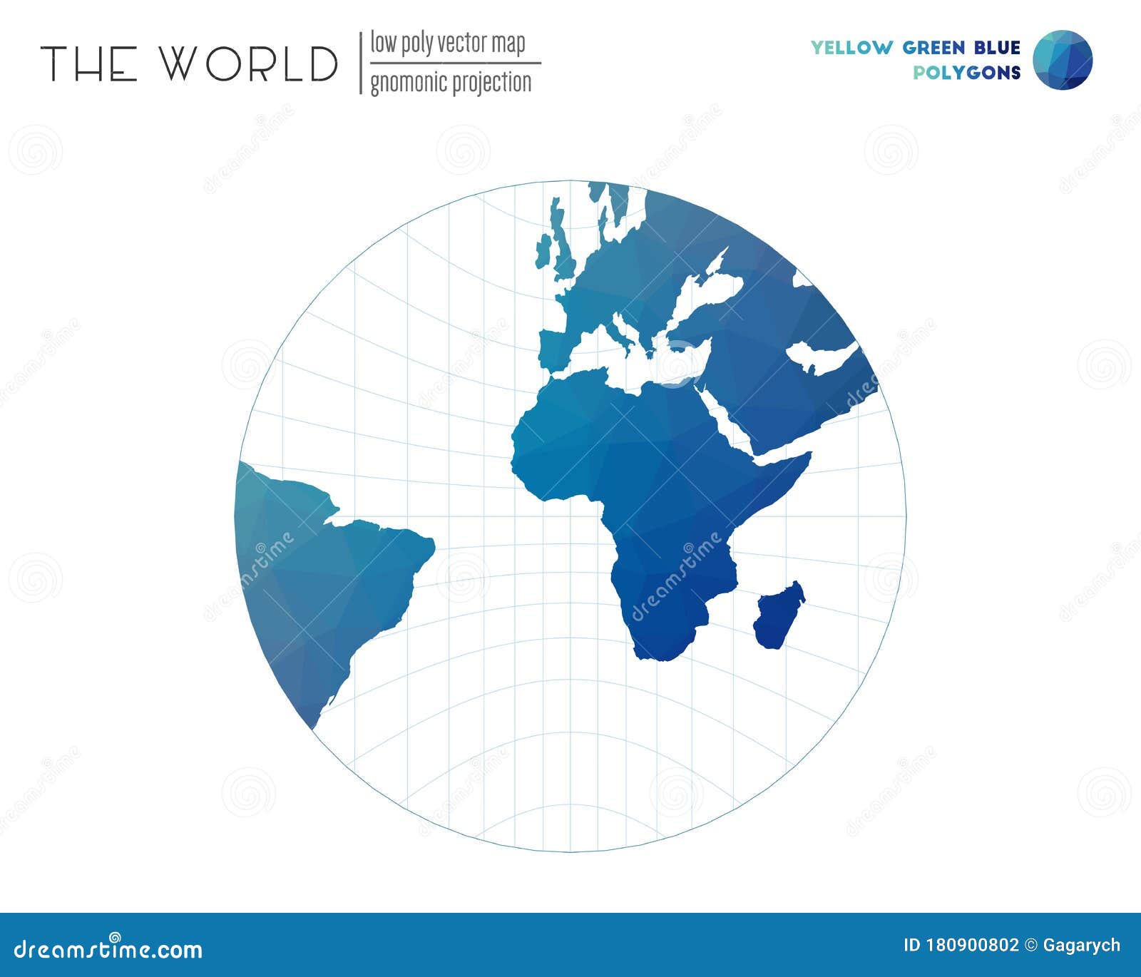 World Map. Gnomonic Projection. Vector Illustration | CartoonDealer.com ...
